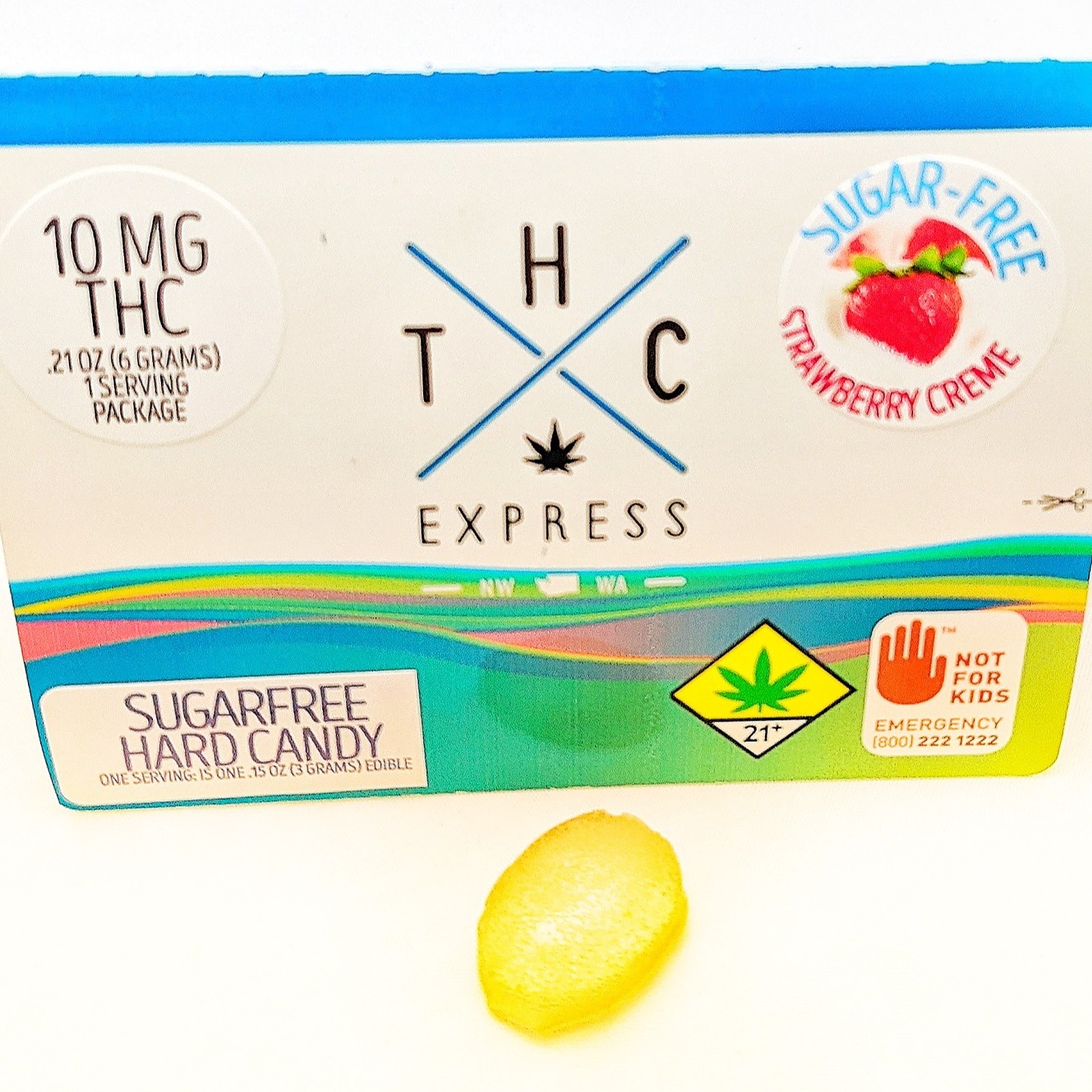 THC Express: Strawberry Cream SugarFree Hard Candies 10mg Single | Leafly