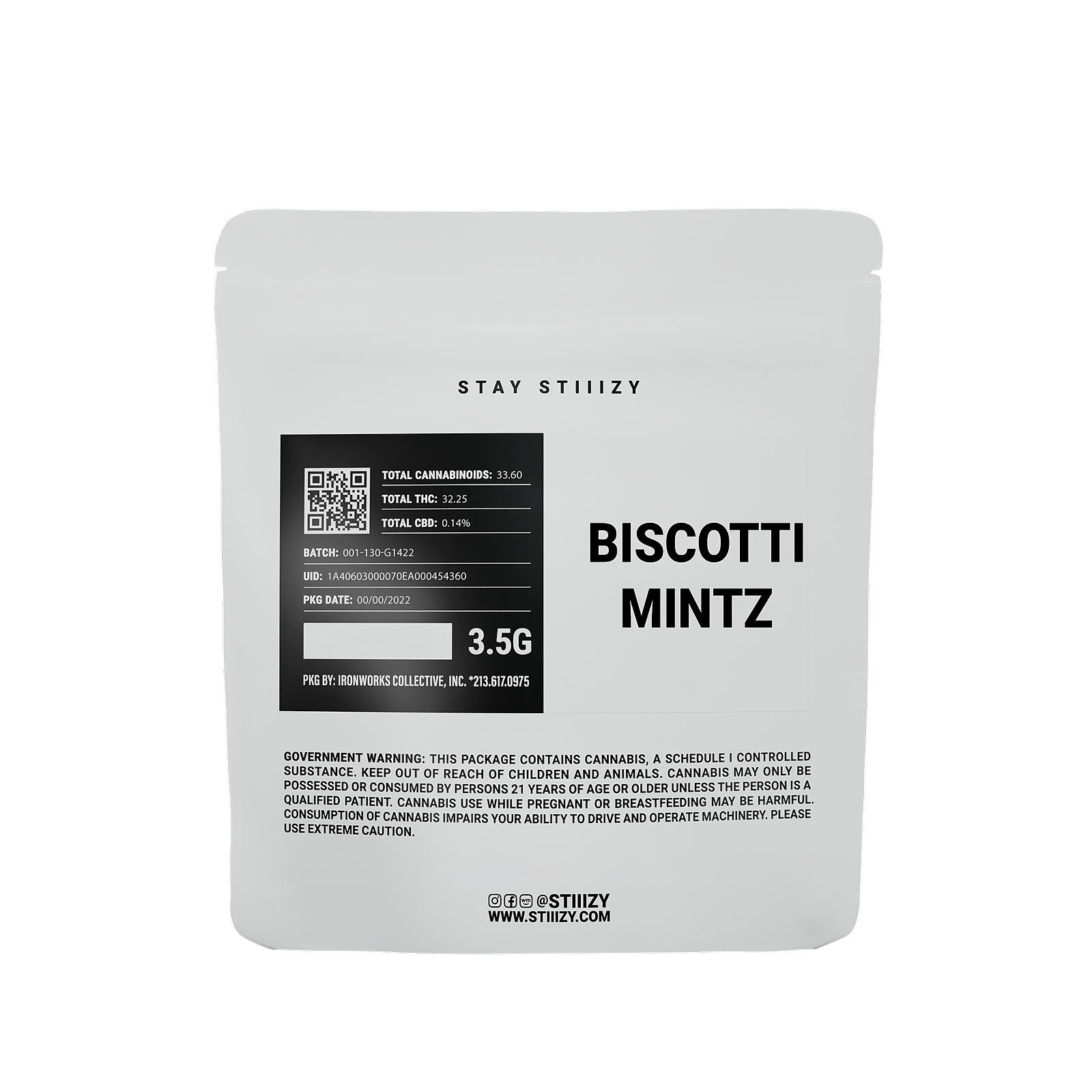 STIIIZY: BISCOTTI MINTZ - WHITE LABEL 3.5G | Leafly