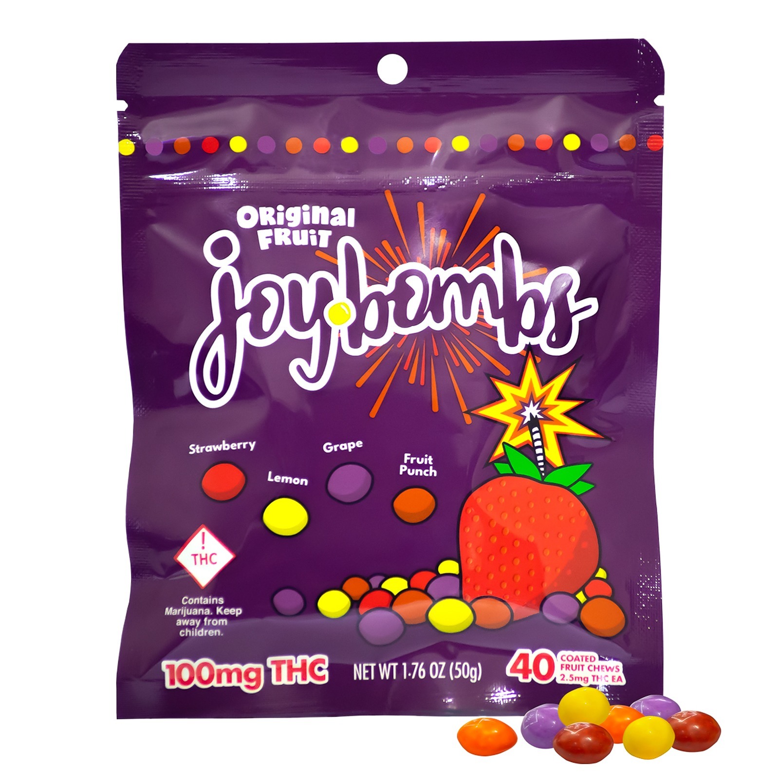 Joyibles: Joy Bombs Original Fruit (40pk) - 2.5mg THC ea (100mg Total ...