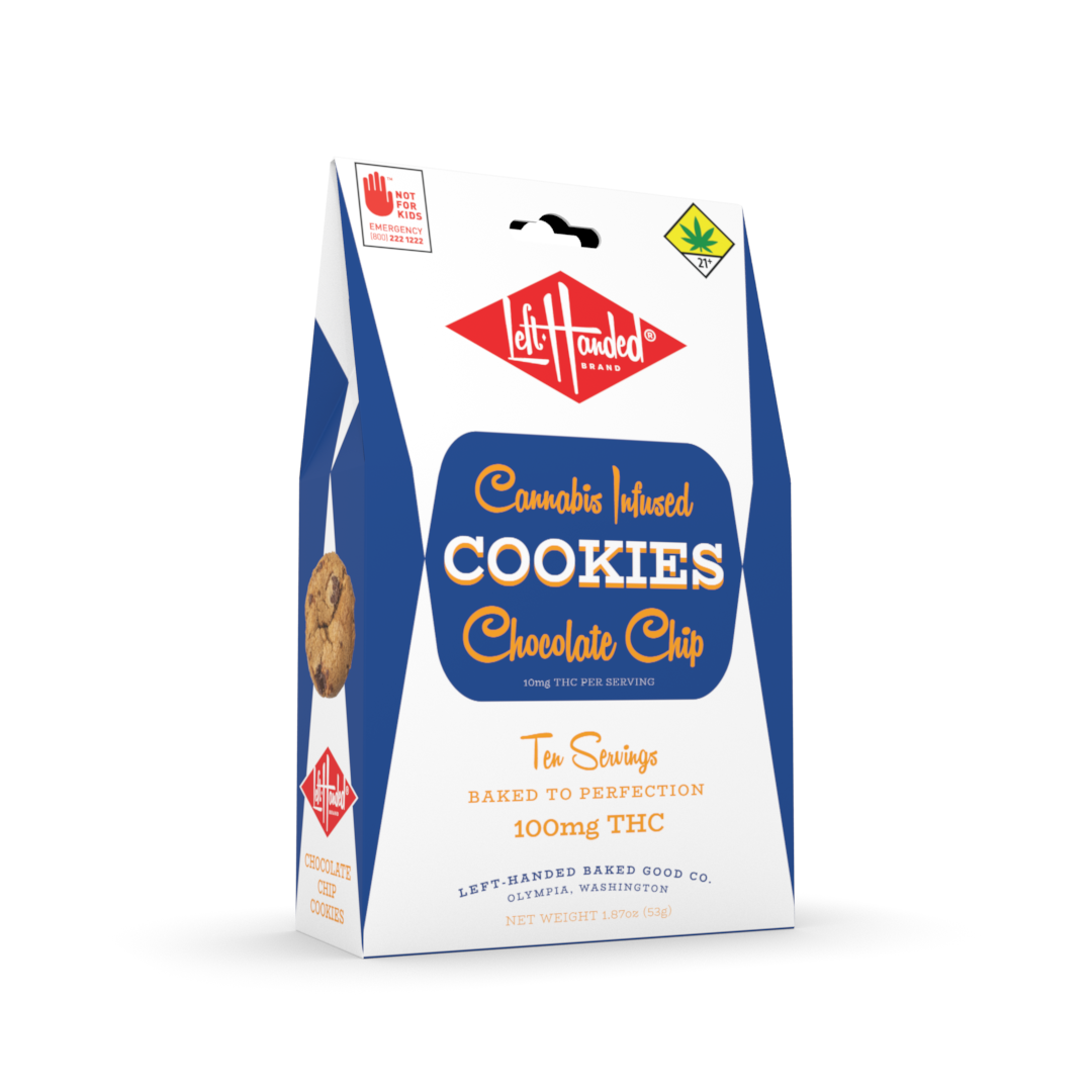Left-Handed Brand: Chocolate Chip Cookies 100mg 10-pack | Leafly
