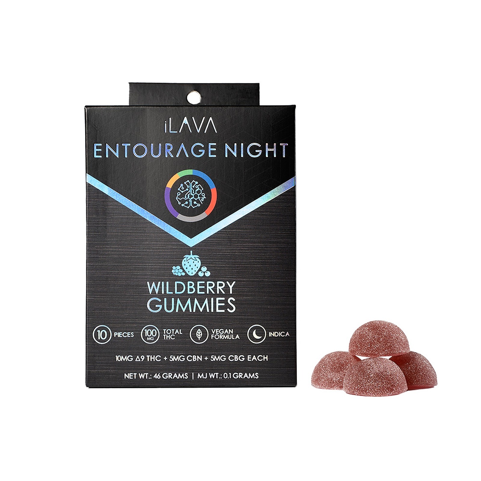 iLAVA: iLAVA Entourage NIGHT Gummies - Wildberry [100mg THC + 50mg CBN + 50mg CBG] | Leafly