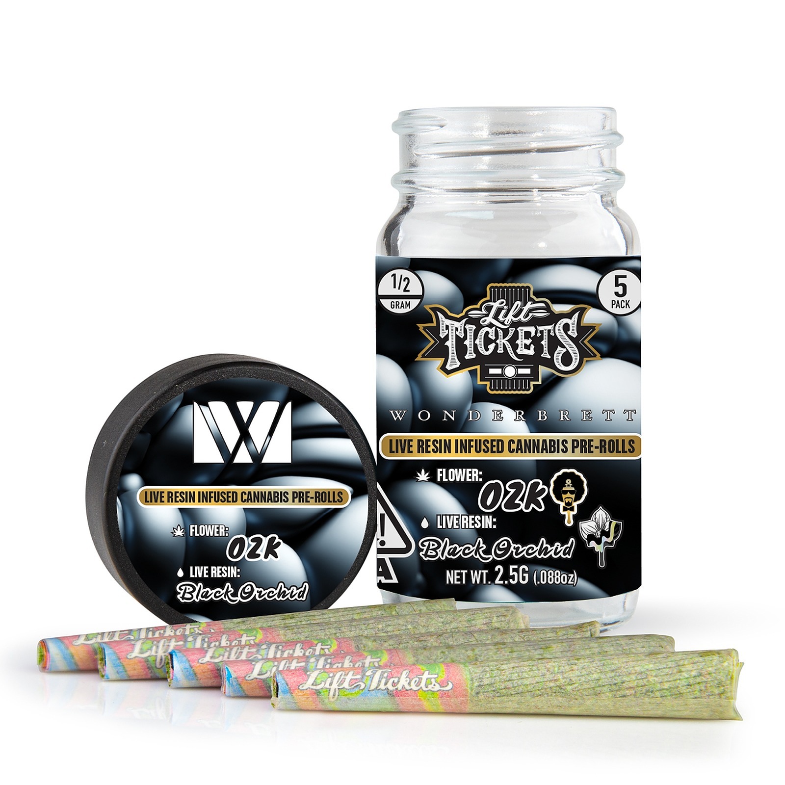 Lift Tickets: 0.5g Infused Pre Roll Multipack (5): OZK x Black Orchid ...