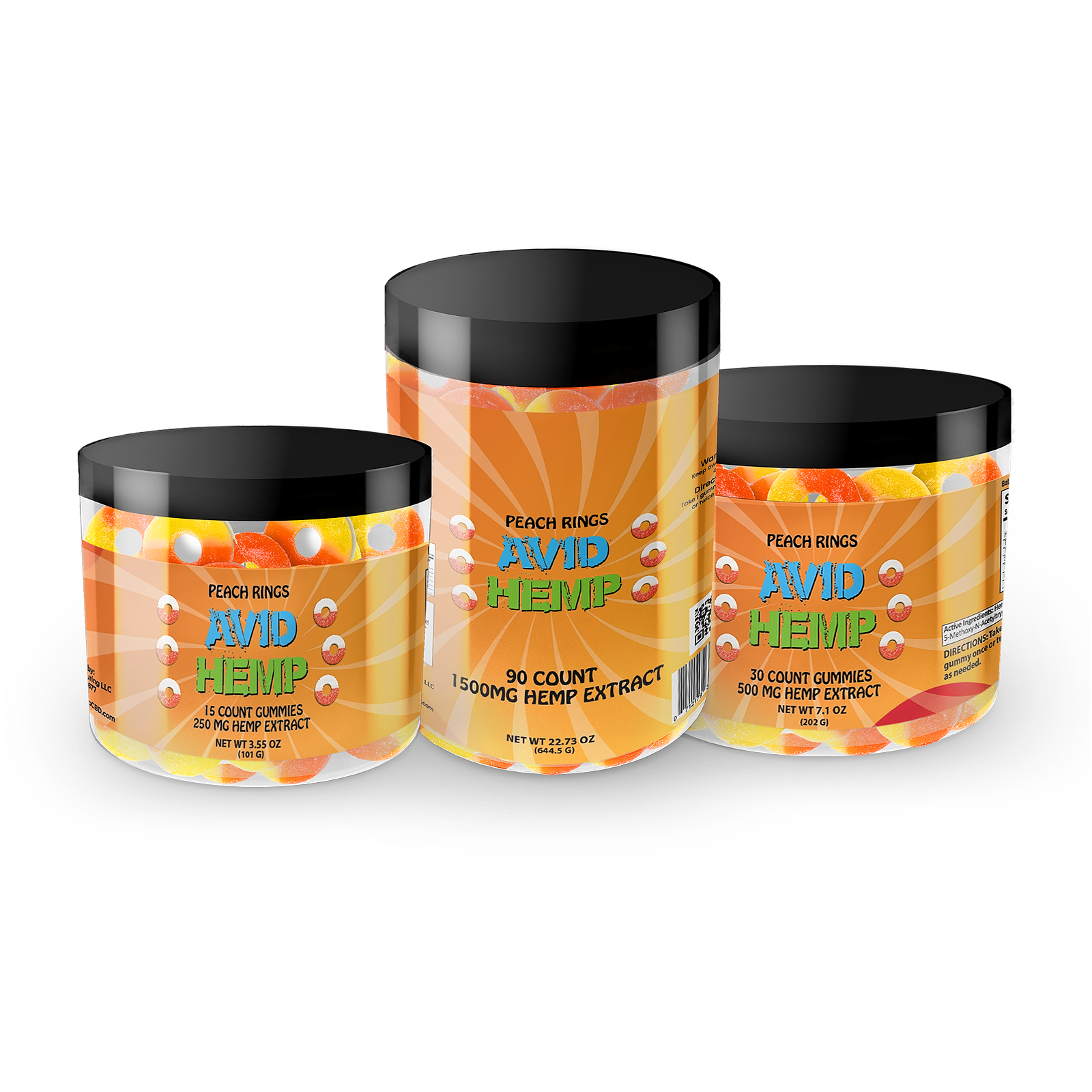 SW DISTRO: Avid Hemp CBD Peach Gummy Rings | Leafly