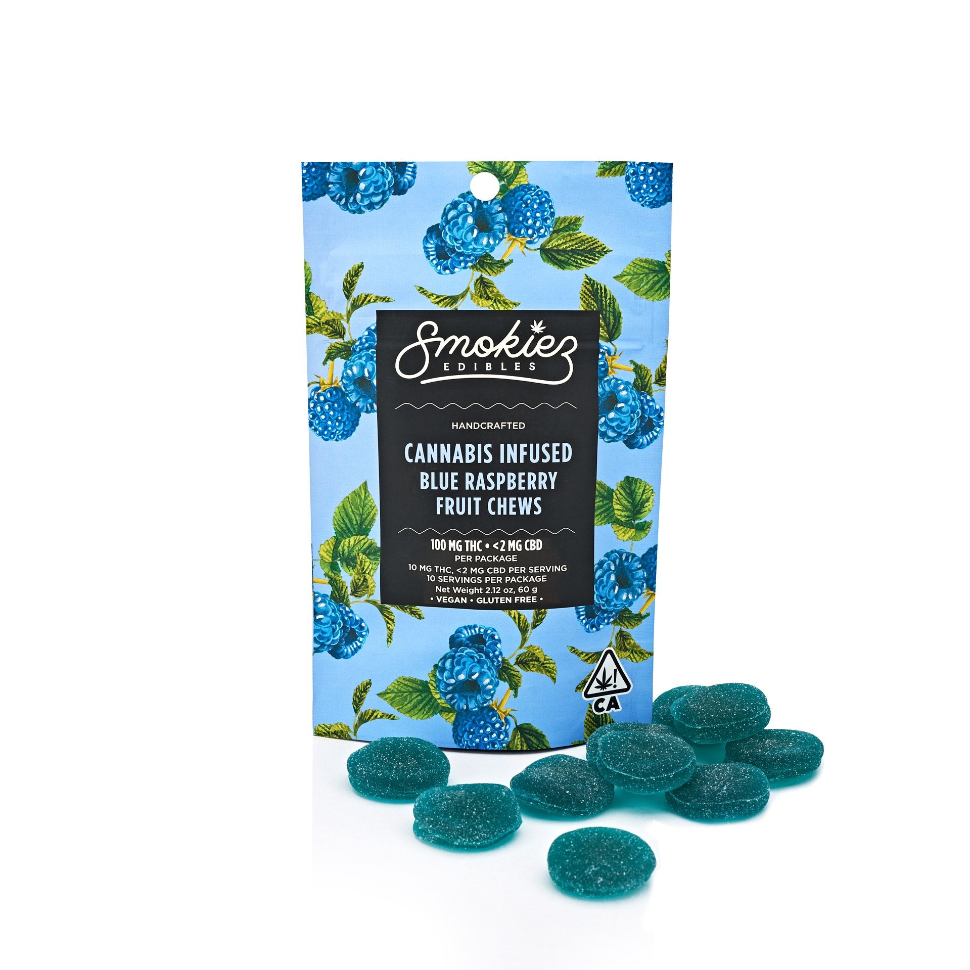 Smokiez Edibles: Blue Raspberry Fruit Chews, 100mg THC - California ...