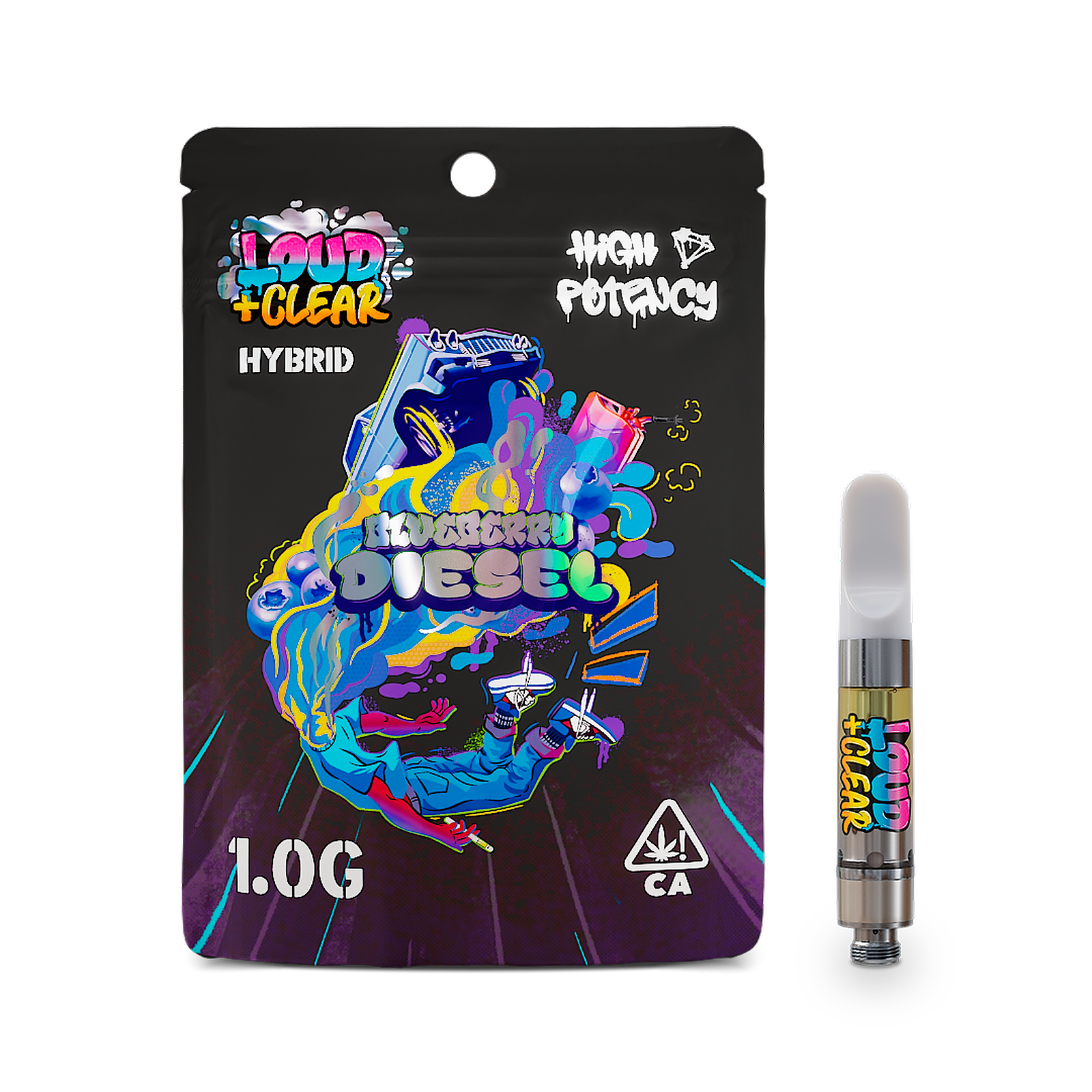 Loud + Clear: Loud + Clear - Blueberry Diesel Cartridge - 1g | Leafly