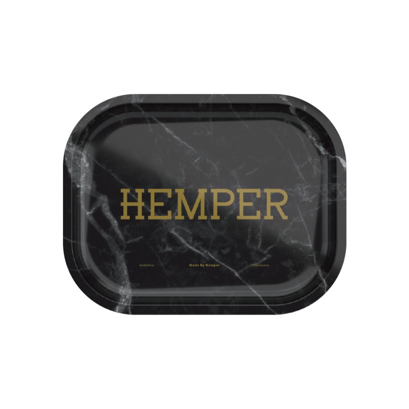 Hemper: HEMPER LUXE BLACK MARBLE ROLLING TRAY | Leafly