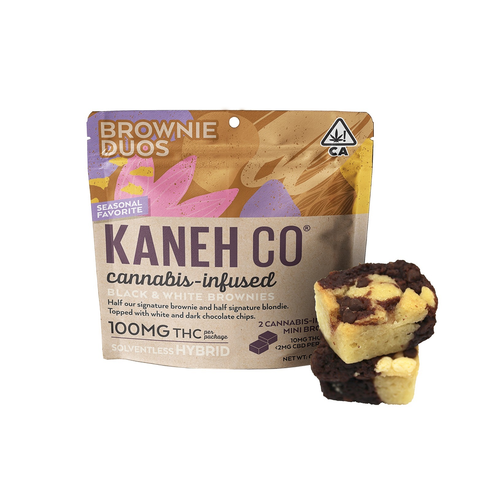 Kaneh Co.: DUOS Solventless Black & White Brownies [2pcs] (100mg ...