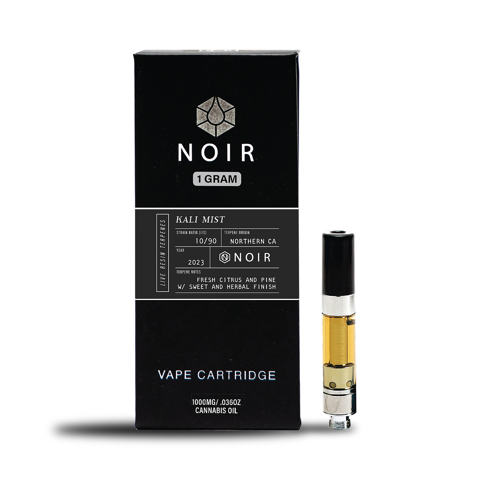 Timeless Vapes: Noir Kali Mist 1000mg Vape Cartridge (Live Resin) | Leafly