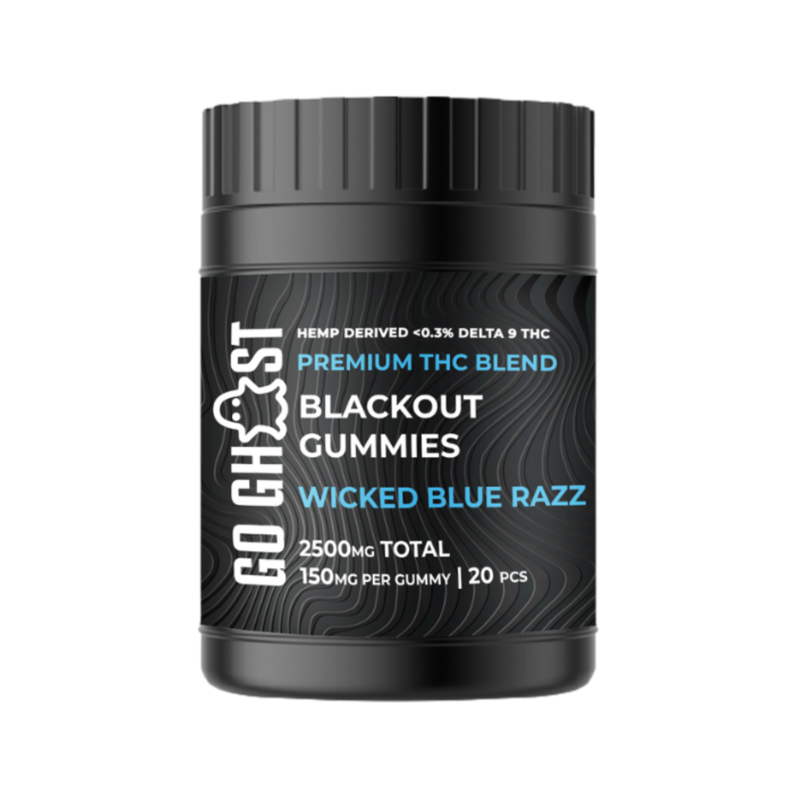 Go Ghost Hemp: Wicked Blue Razz Premium THC Blackout Gummies | Leafly