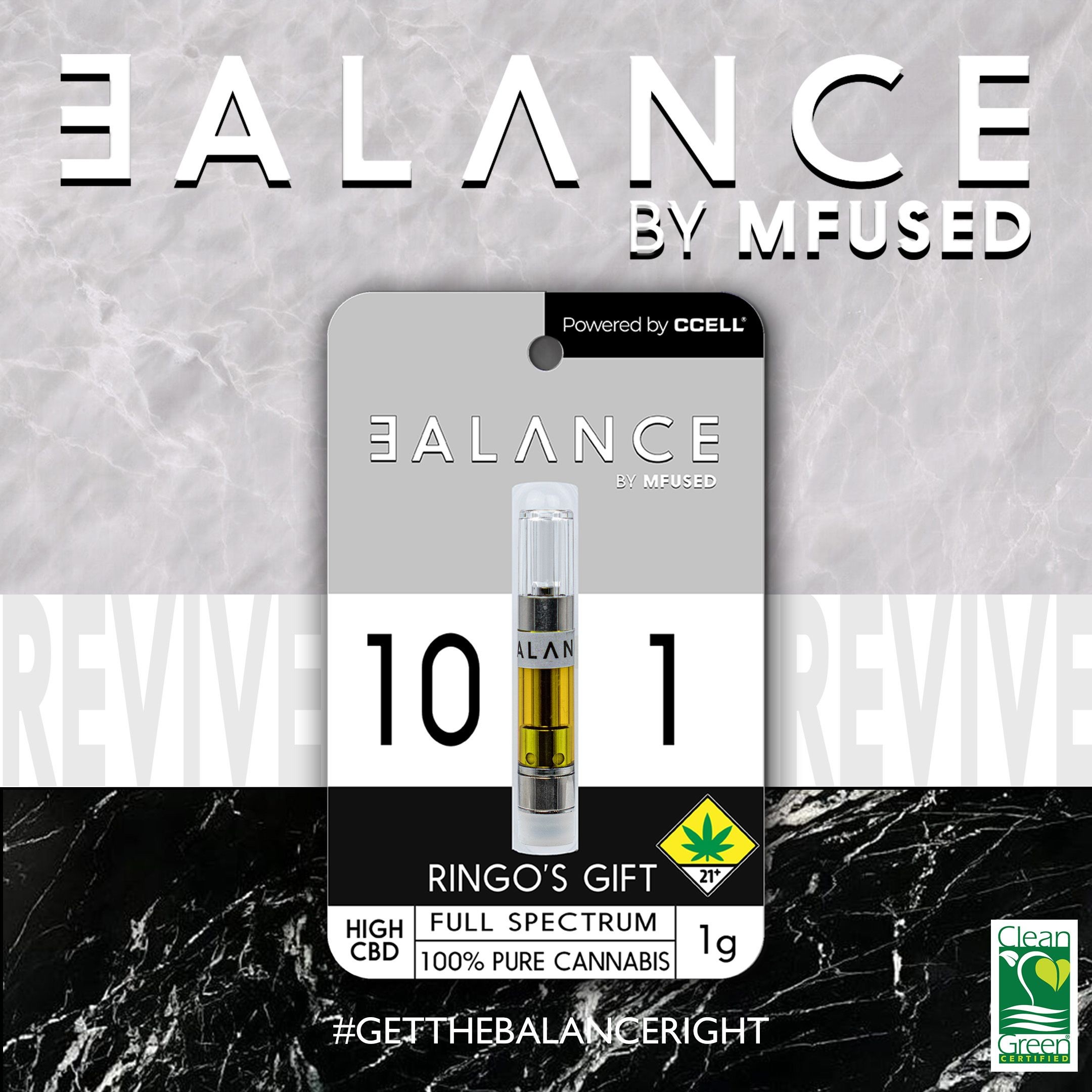 MFUSED: BALANCE - Ringo's Gift 10:1 High CBD Cartridge | Leafly