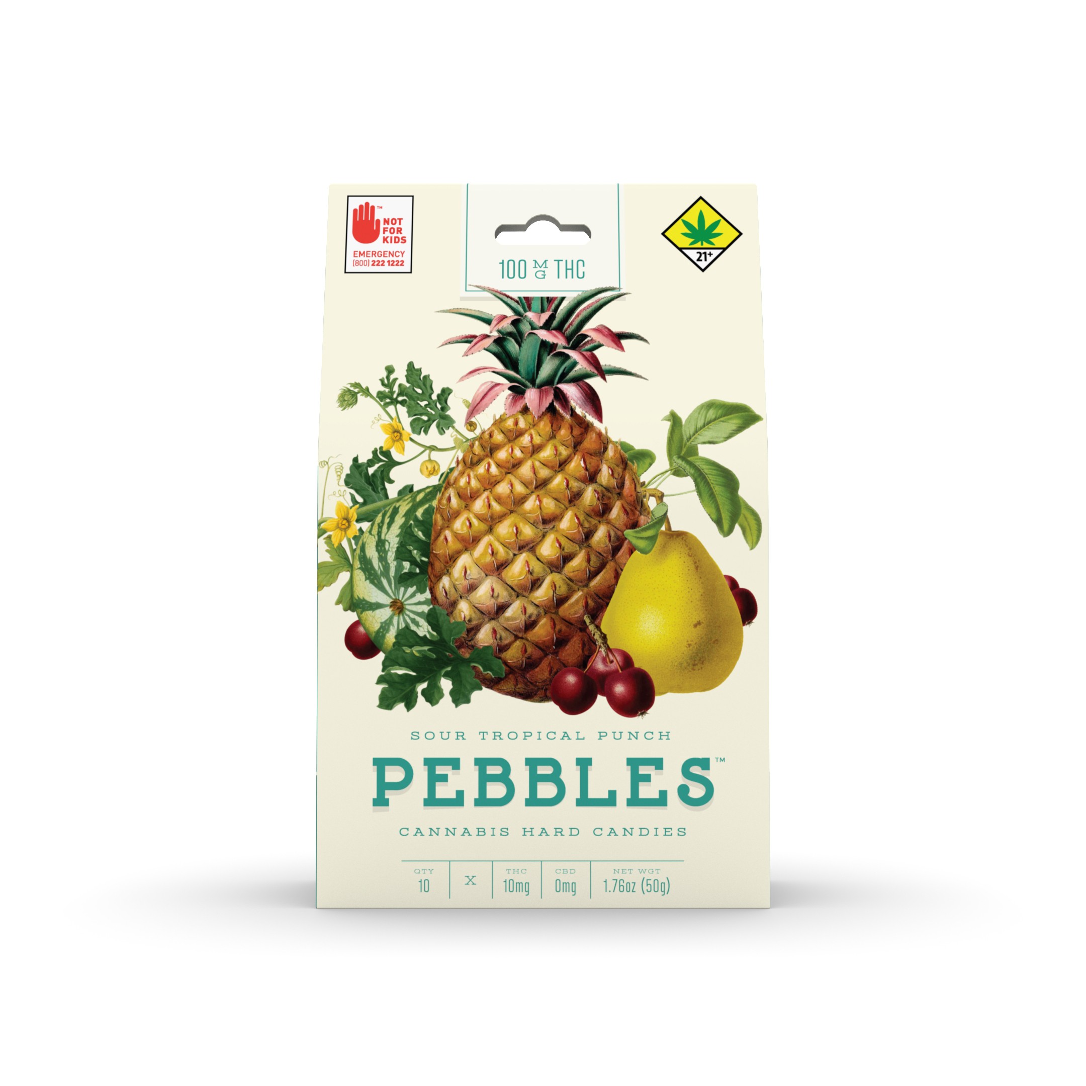 Pebbles: Sour Tropical Punch 100mg 10-pack | Leafly