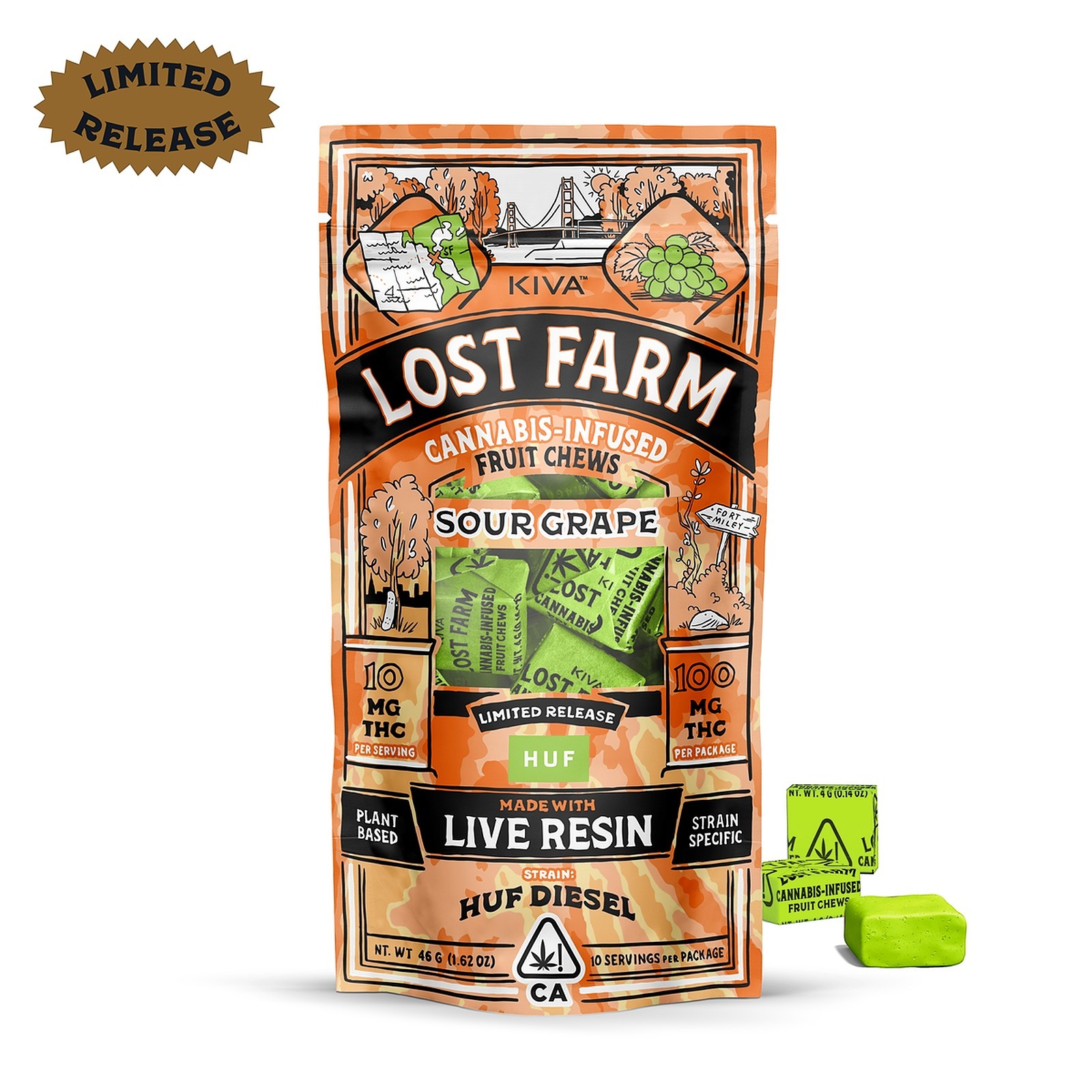 Lost Farm: 10mg Lost Farm 'HUF Diesel' x Sour Grape Live Resin Chews ...
