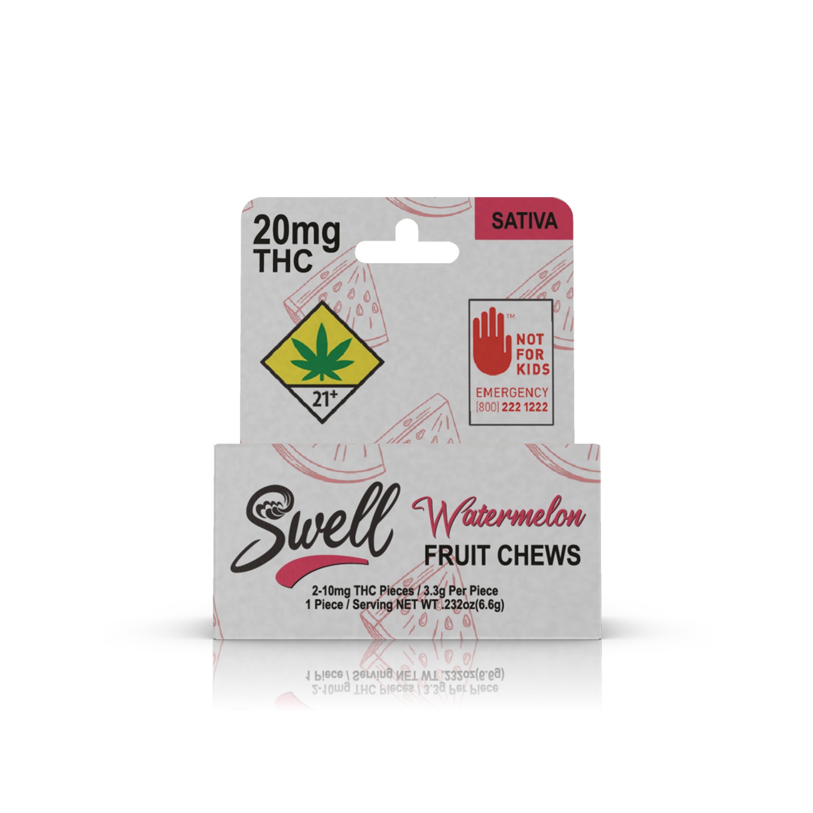 Swell Cannabis: Sativa Watermelon Fruit Chews 20mg 2-pack | Leafly