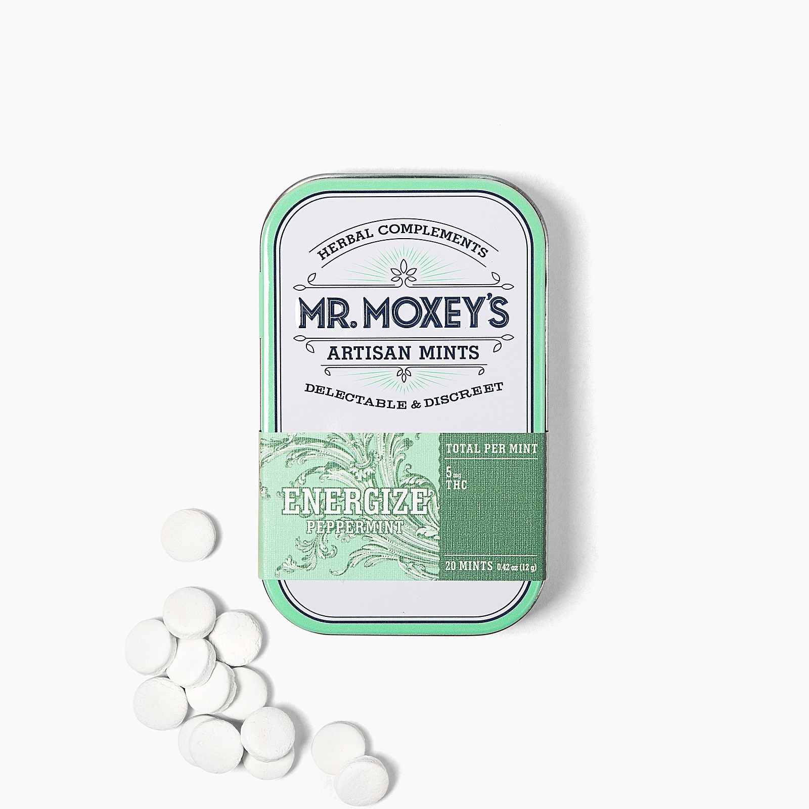 Mr. Moxey's: Energize Peppermint Mints (100mg THC) | Leafly