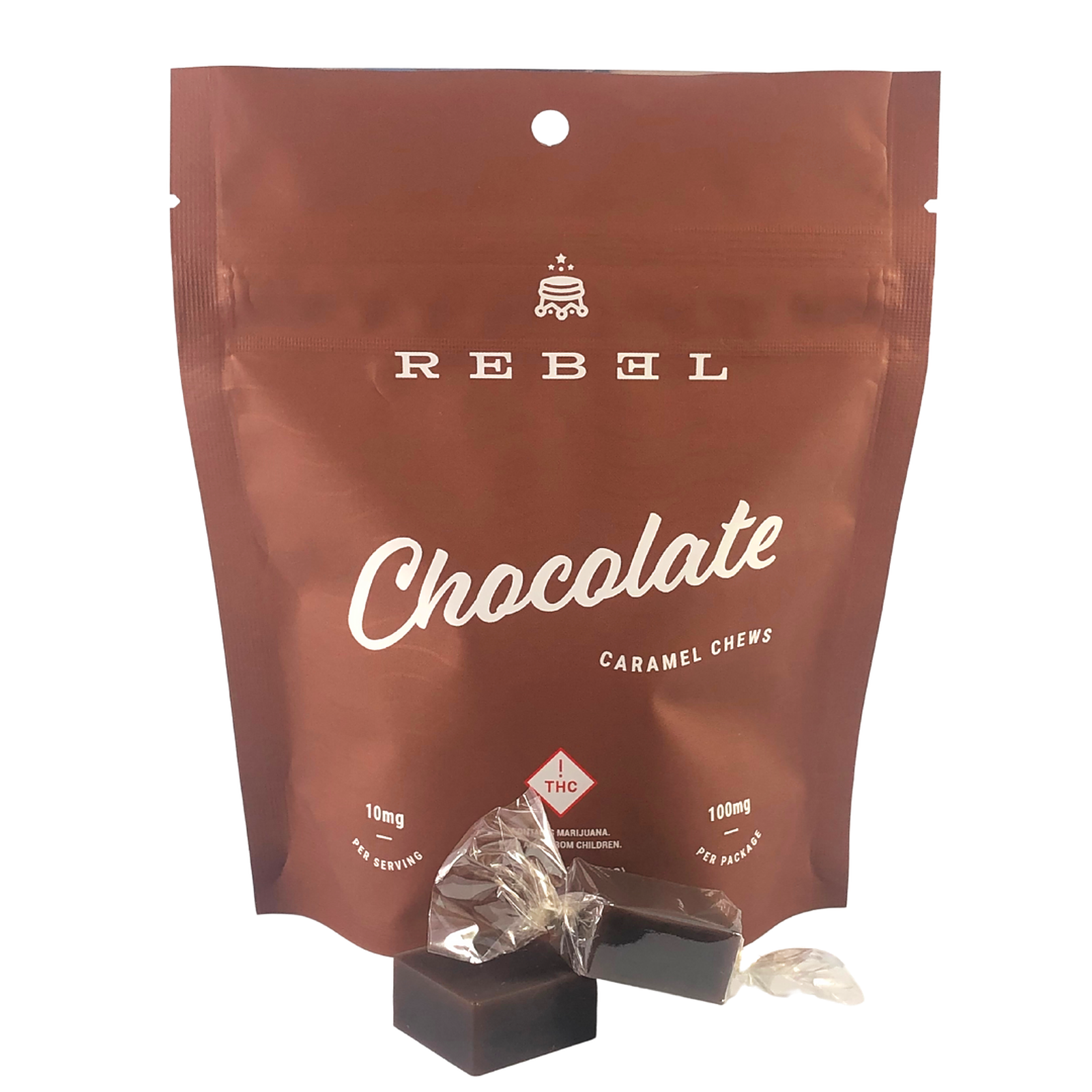 Rebel Edibles: Chocolate Caramels [10 pk] (100mg) | Leafly