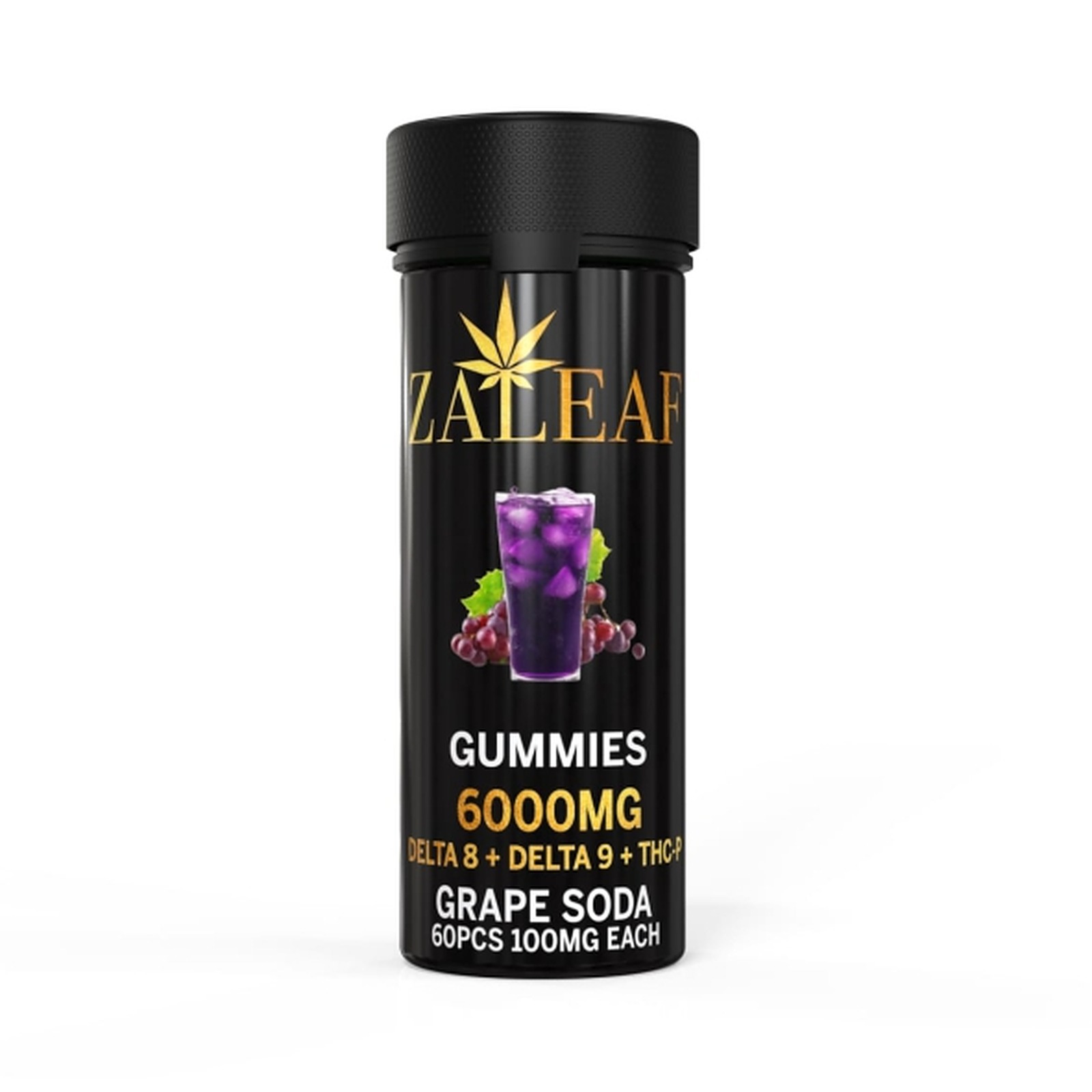 Zaleaf: DELTA 8 + DELTA 9 + THC-P GUMMIES 6000MG GRAPE SODA | Leafly