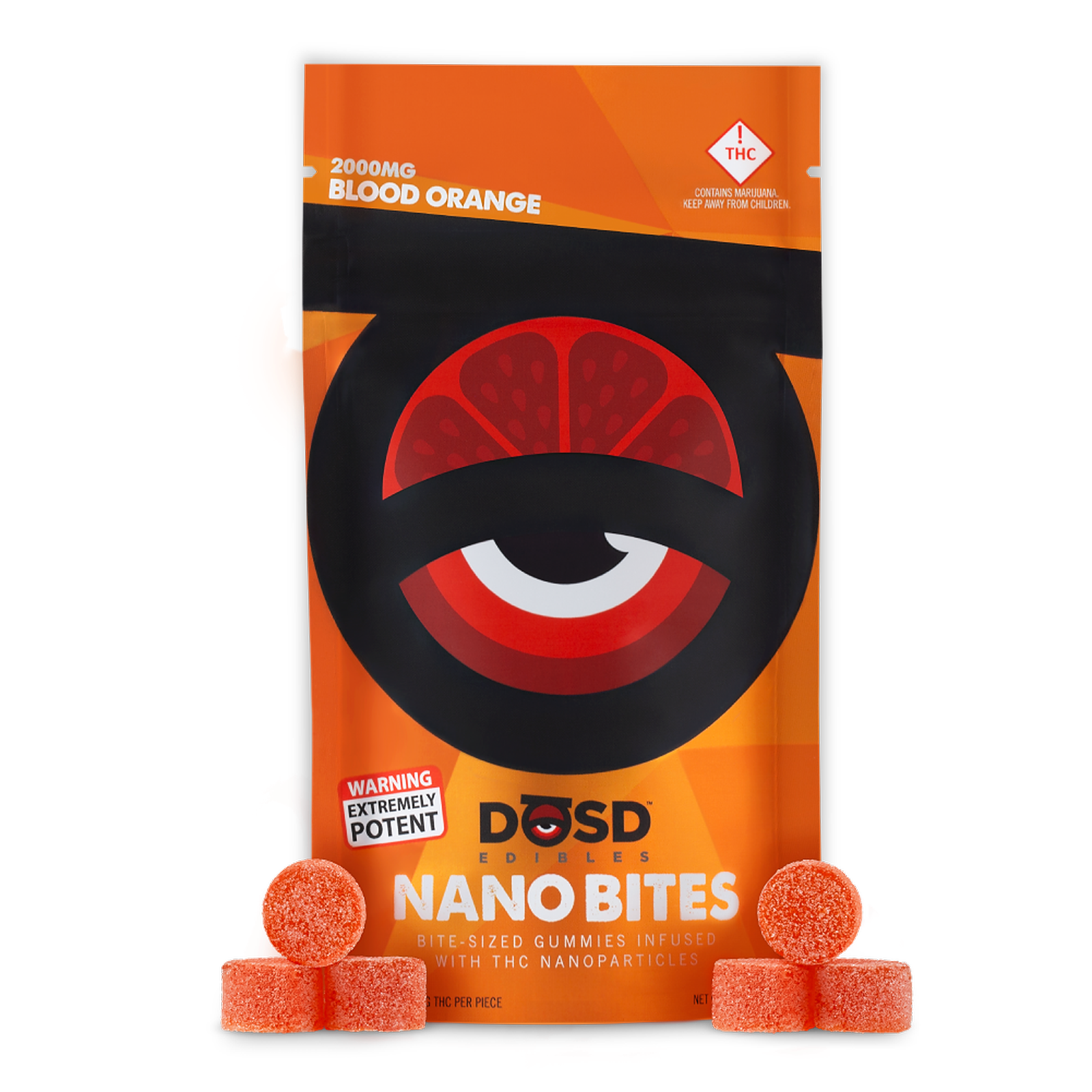DŌSD Edibles: Nano Bites - Blood Orange 2000mg | Leafly