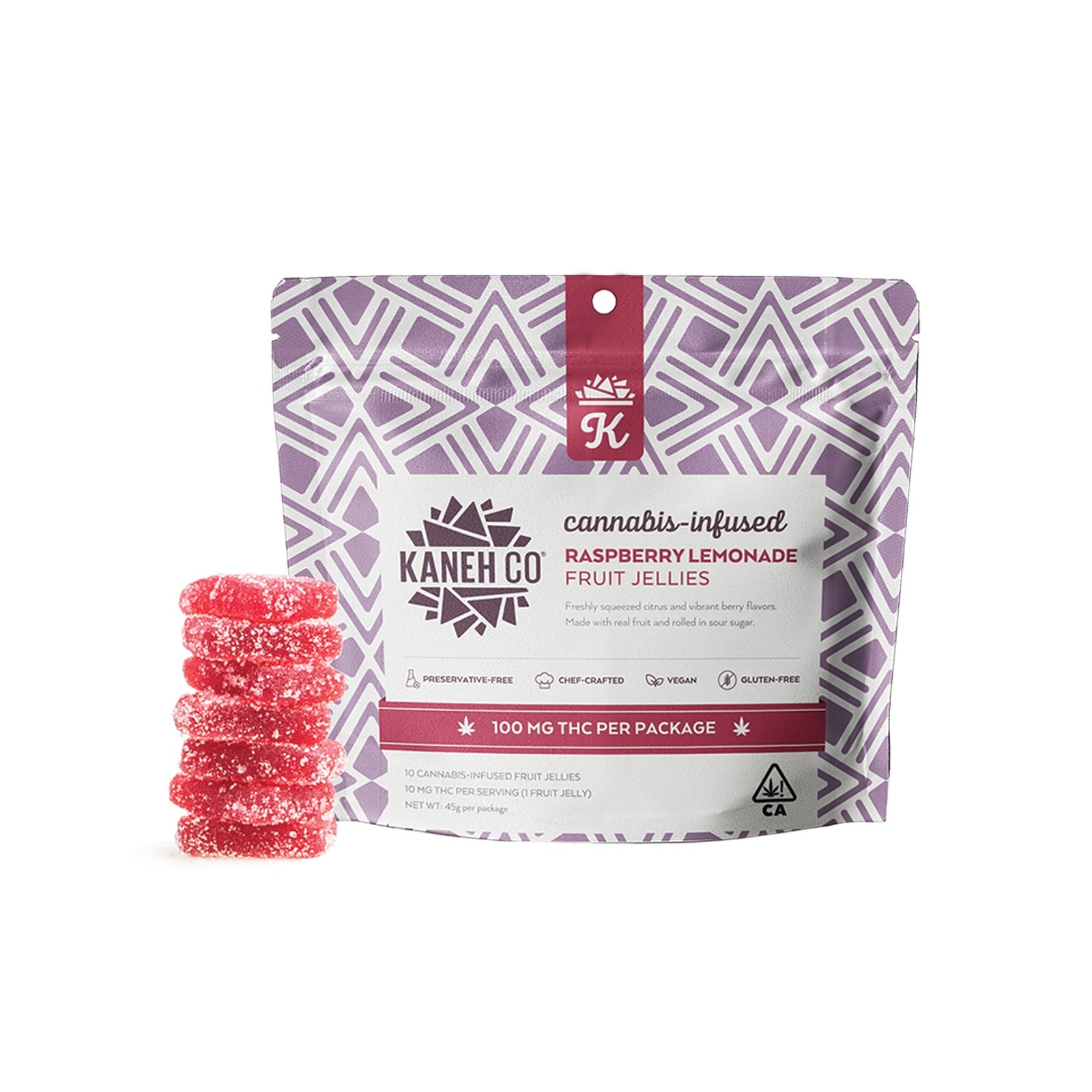 Kaneh Co.: Raspberry Lemonade Real Fruit Jellies [10pk] (100mg THC ...
