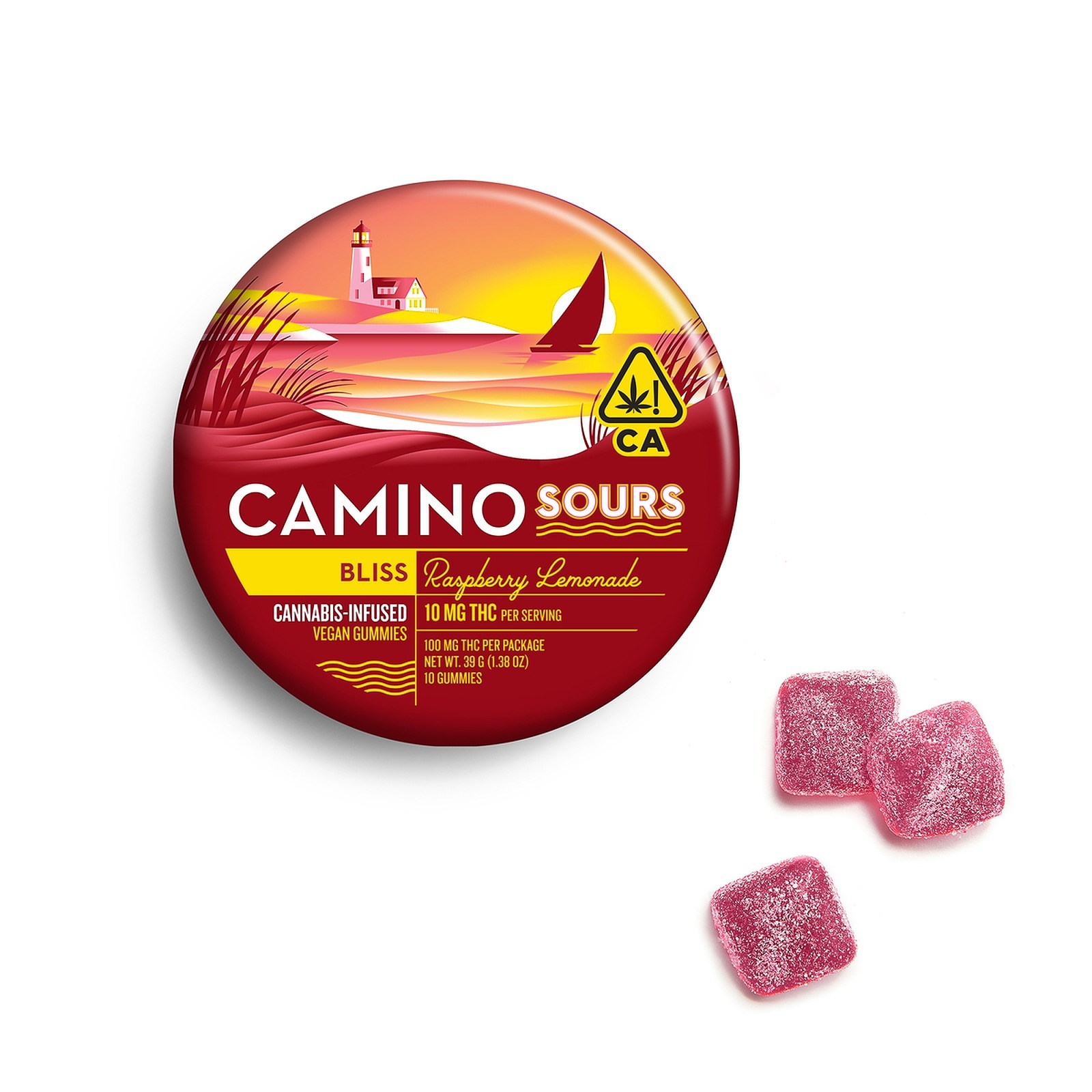 Camino: 10mg Camino Sours 'Bliss' Raspberry Lemonade Gummies 100mg THC ...