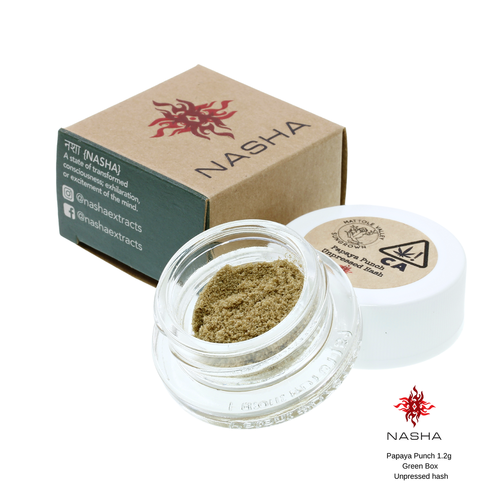 NASHA: Papaya Punch 1.2g Green Unpressed Hash (Mattole Valley Sungrown ...