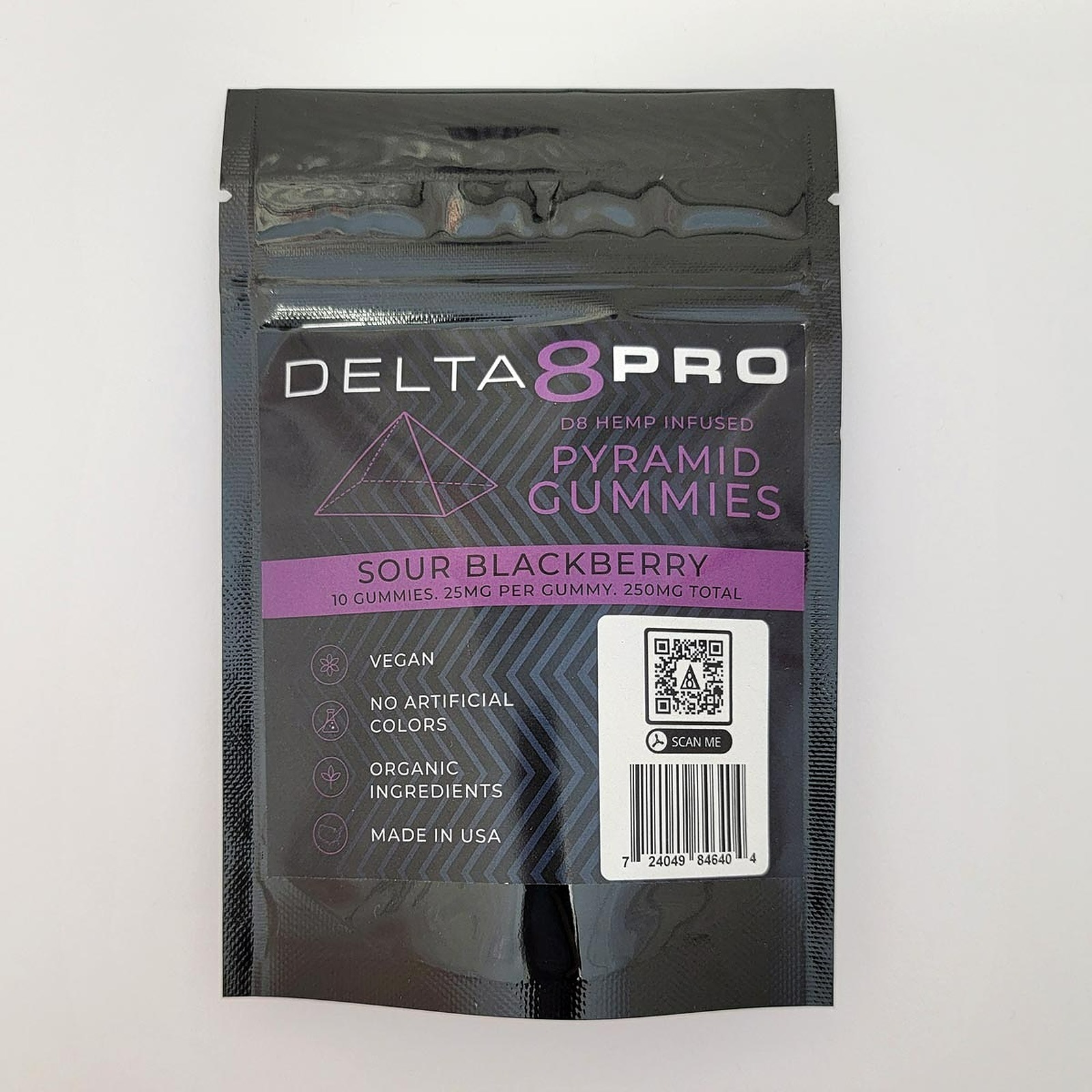 Delta 8 Pro: 25mg Delta 8 THC Gummies Sour Blackberry 10 Count | Leafly