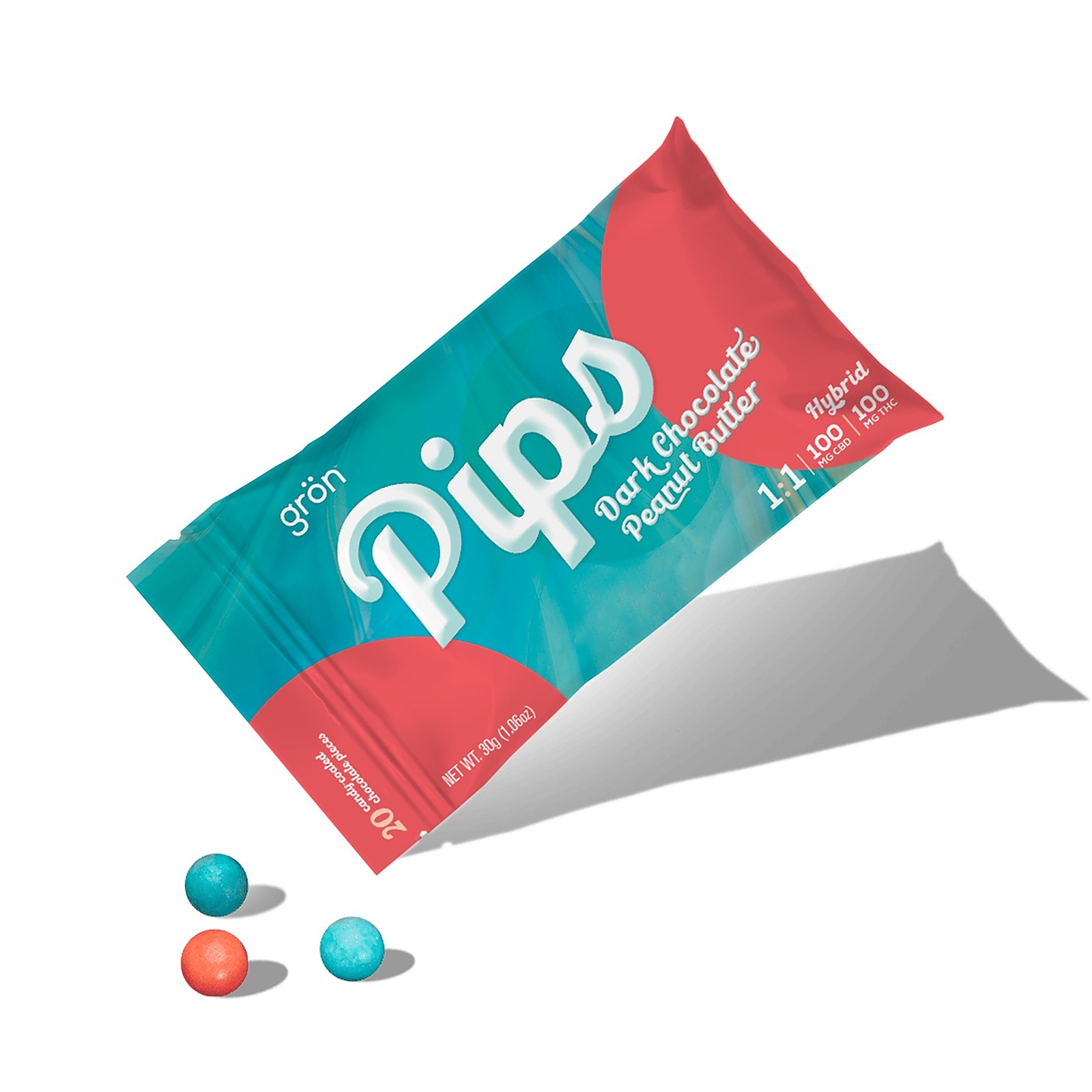 Grön: Grön 1:1 Dark Chocolate Peanut Butter Pips - CBD/THC | Leafly