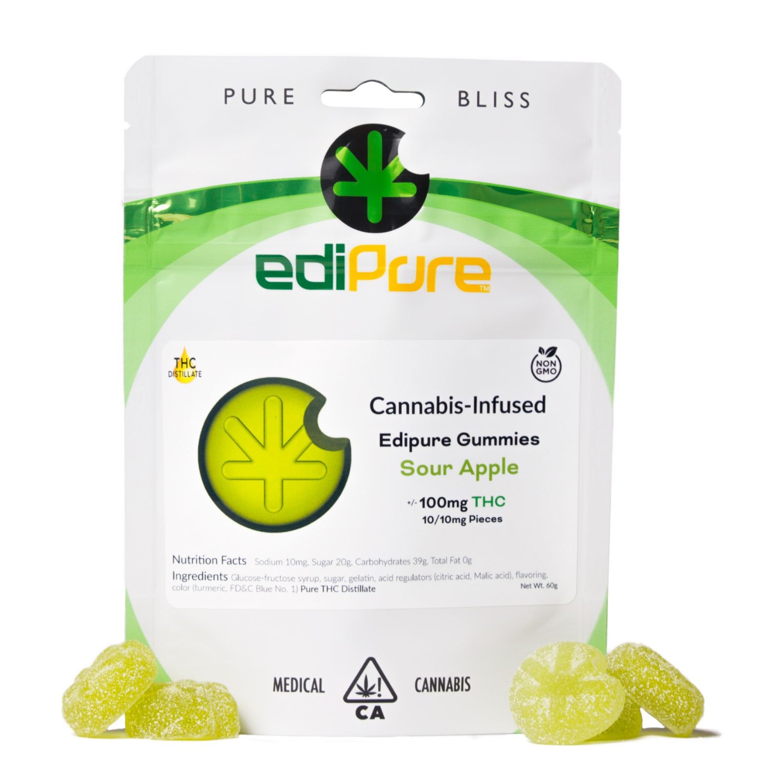 EdiPure: EdiPure Gummy Sour Apple | Leafly