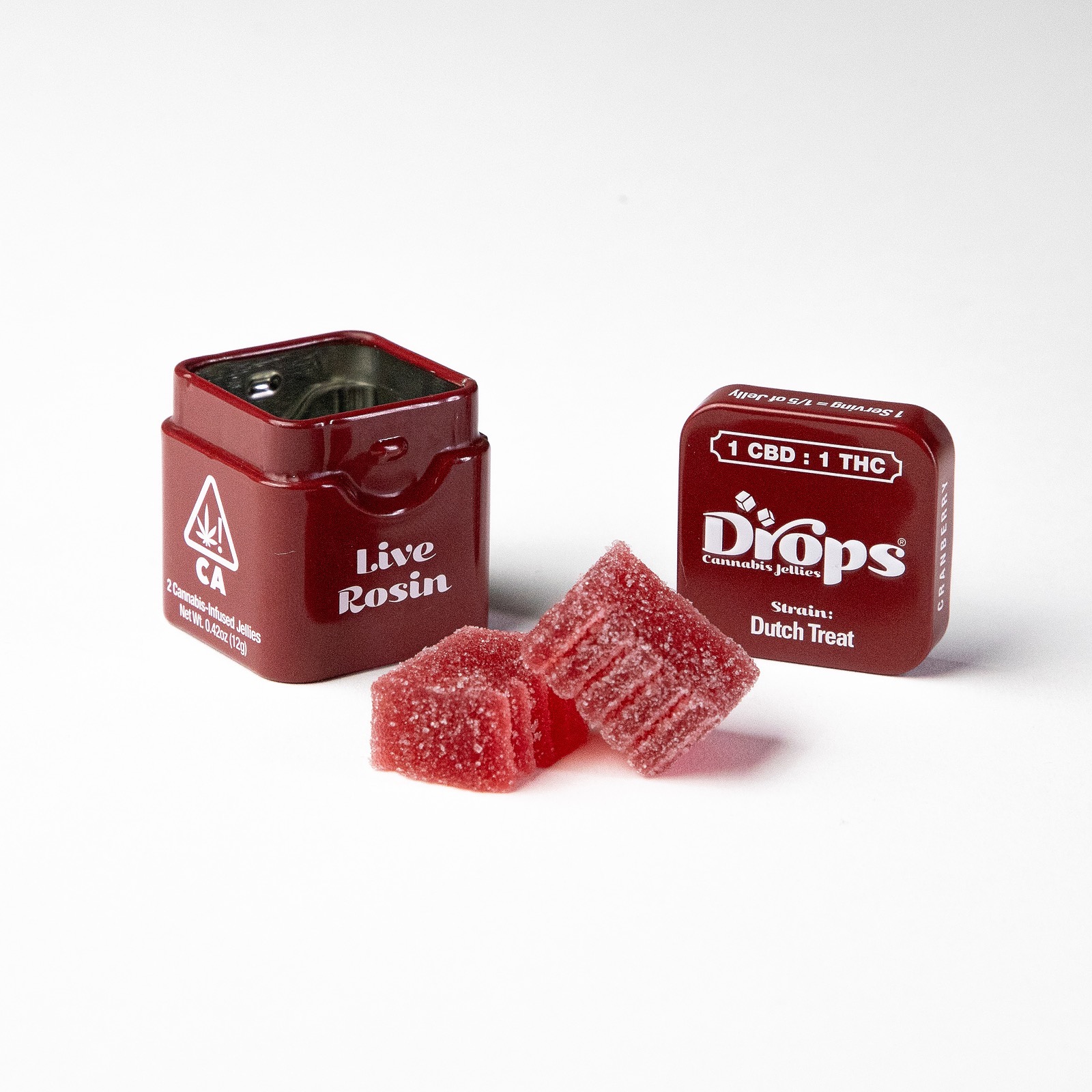 Drops: 1:1 Cranberry Jelly 100mg CBD, 100mg THC | Single | Leafly