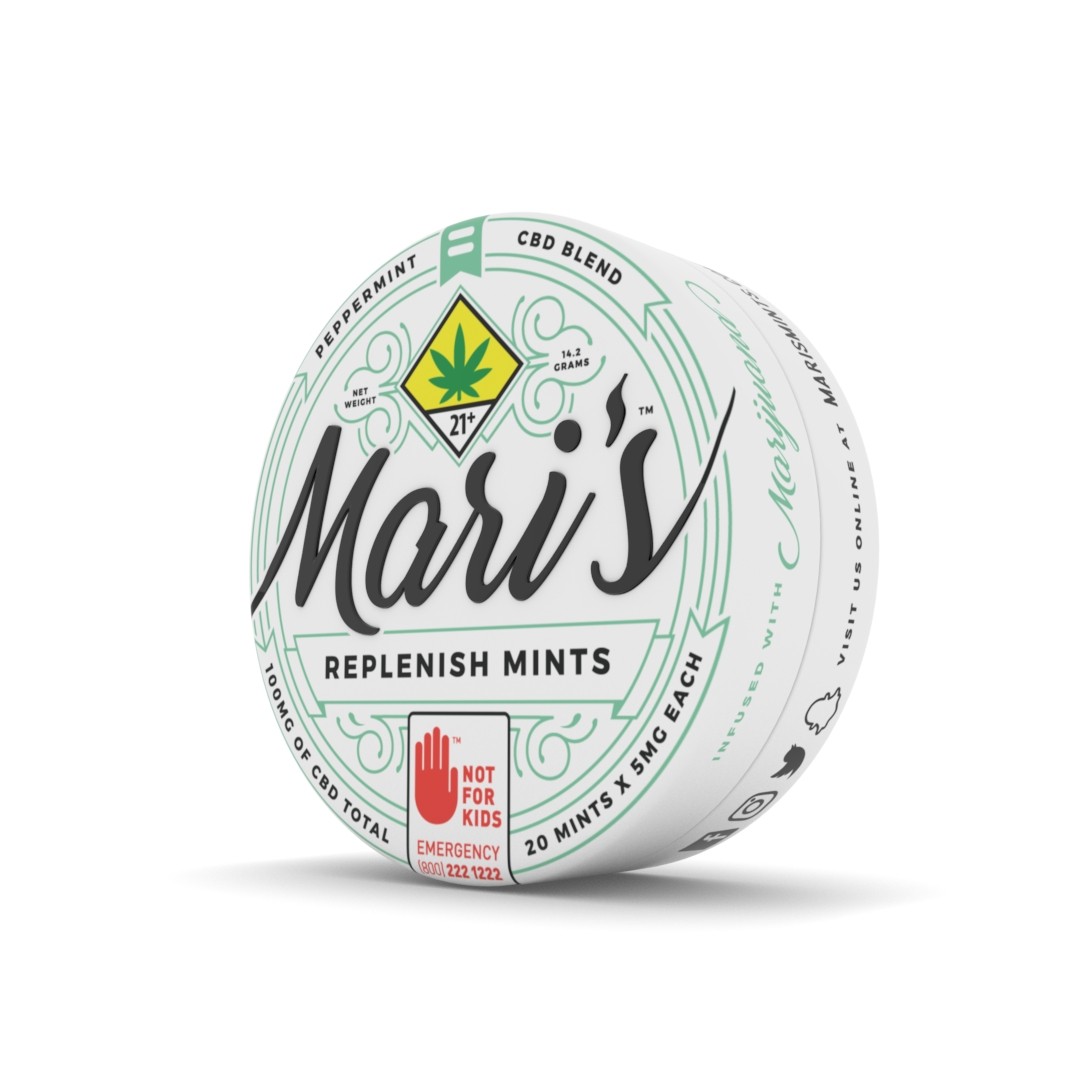 Mari's Mints: CBD Replenish Mint Peppermint 100mg 20-pack | Leafly