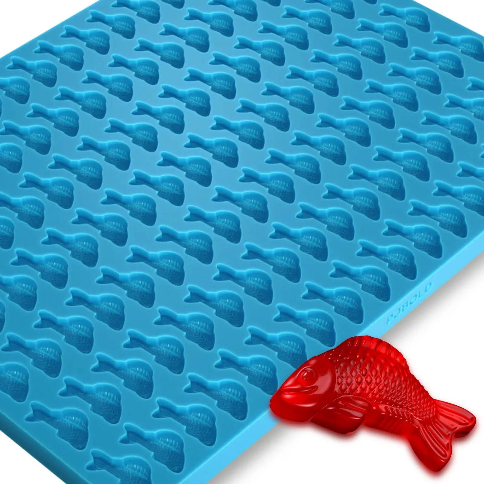 PJ Bold: Fish Silicone Mold, 3mL, 126 Cavity, Half Sheet, Blue | Leafly