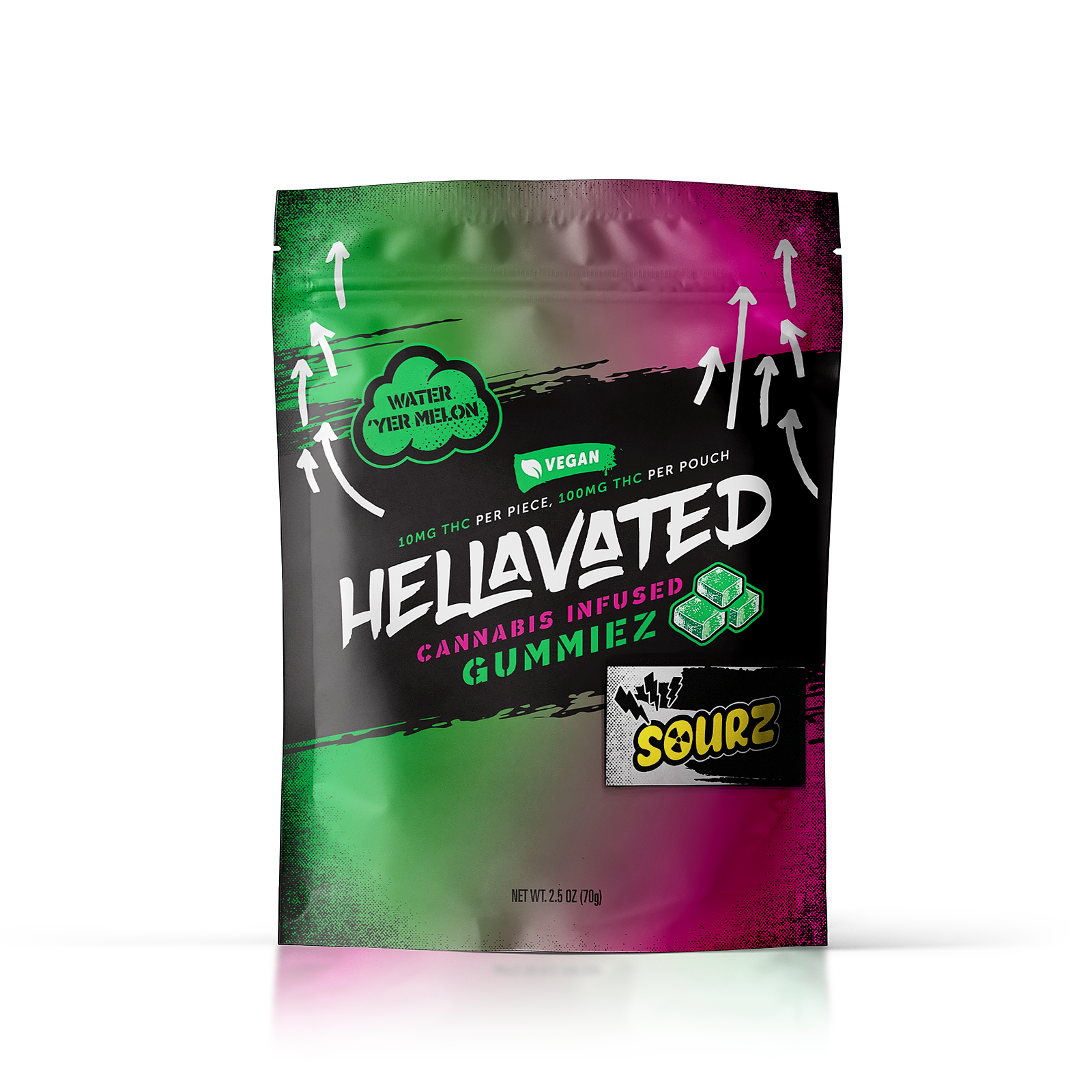 Hellavated: Water 'Yer Melon Sour Gummiez 100mg 10-pack | Leafly