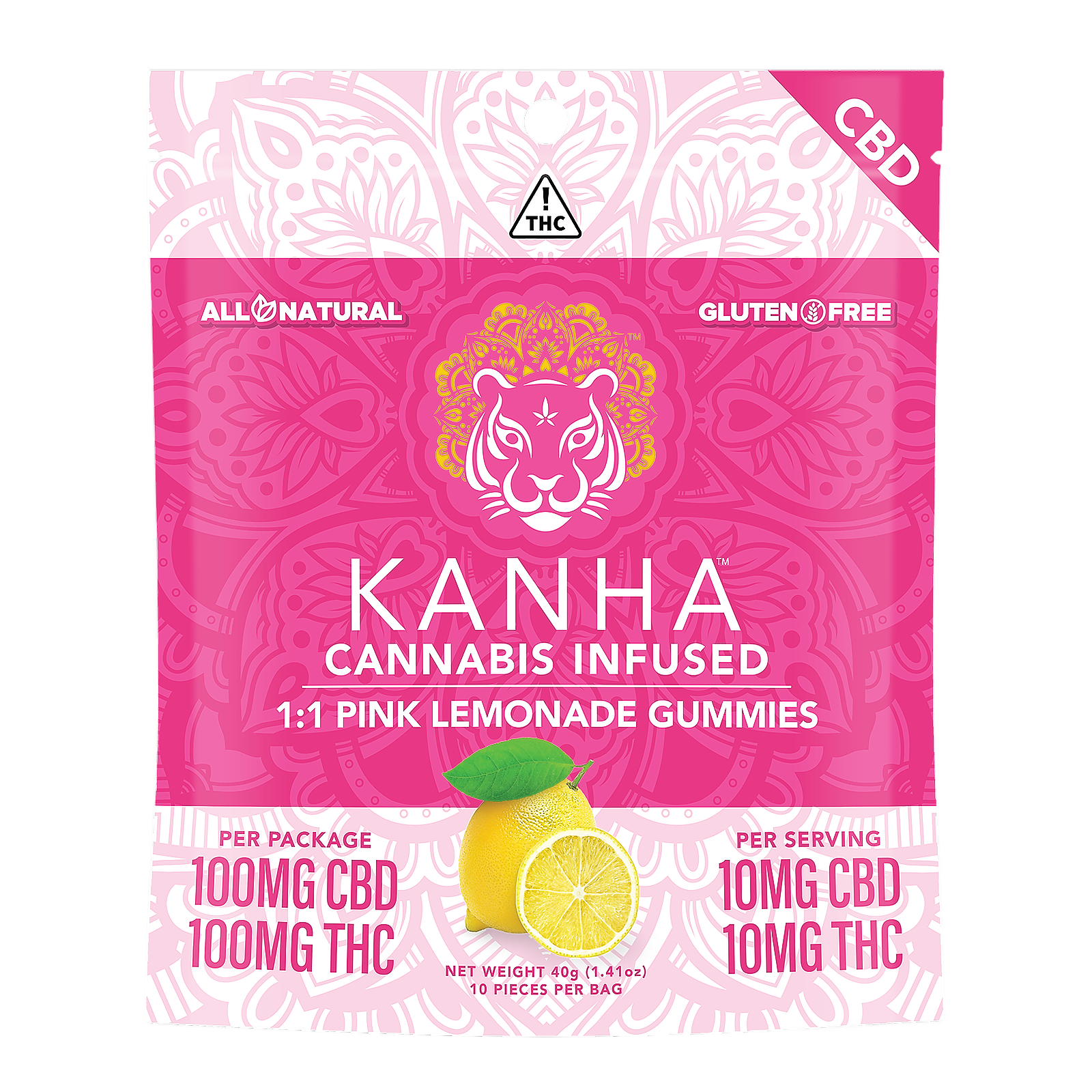 KANHA: KANHA | 1:1 CBD:THC | Pink Lemonade | 100mg CBD/100mg THC | 10 ...