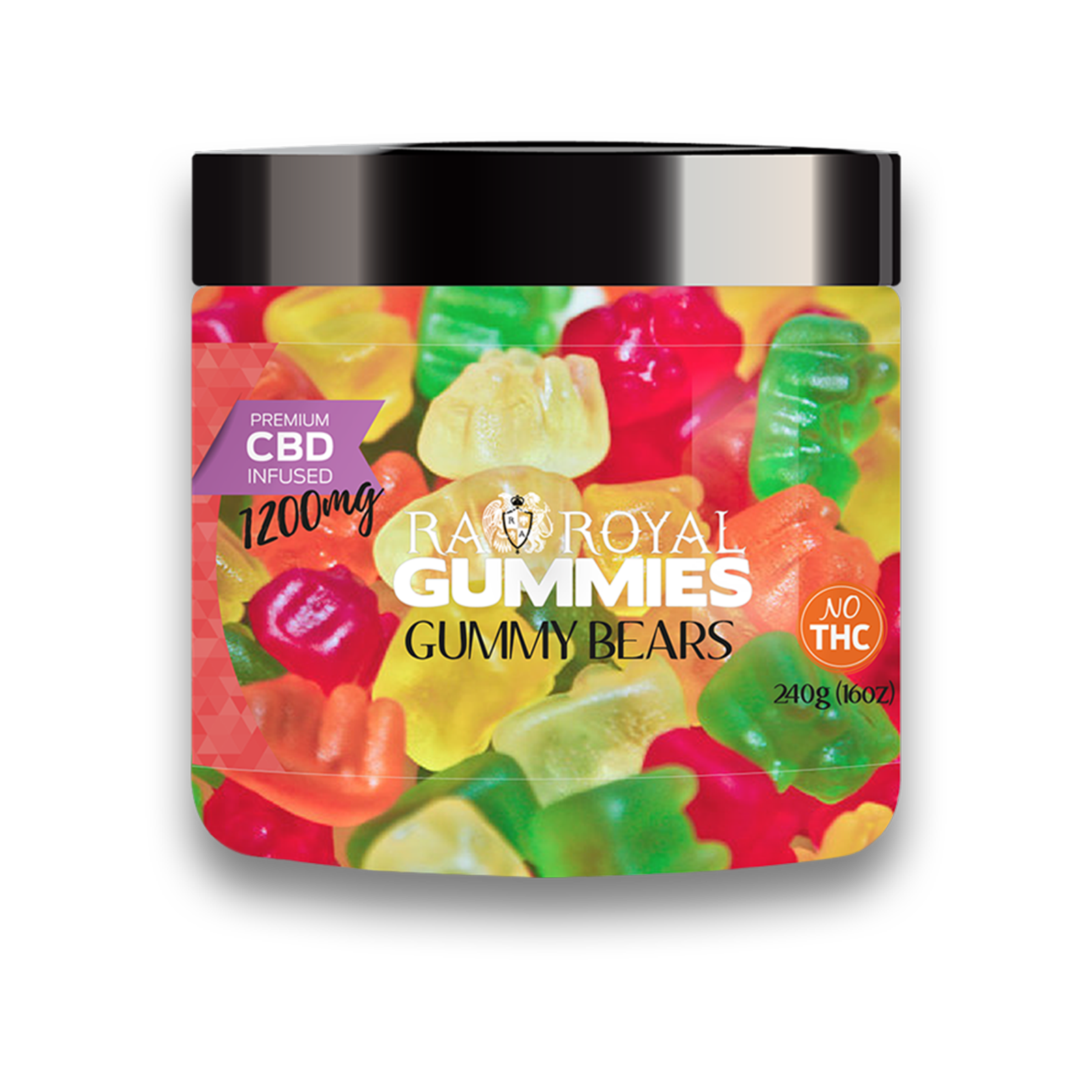 RA Royal: R.A. Royal Gummies: CBD Gummy Bear Jar (1200 MG) | Leafly