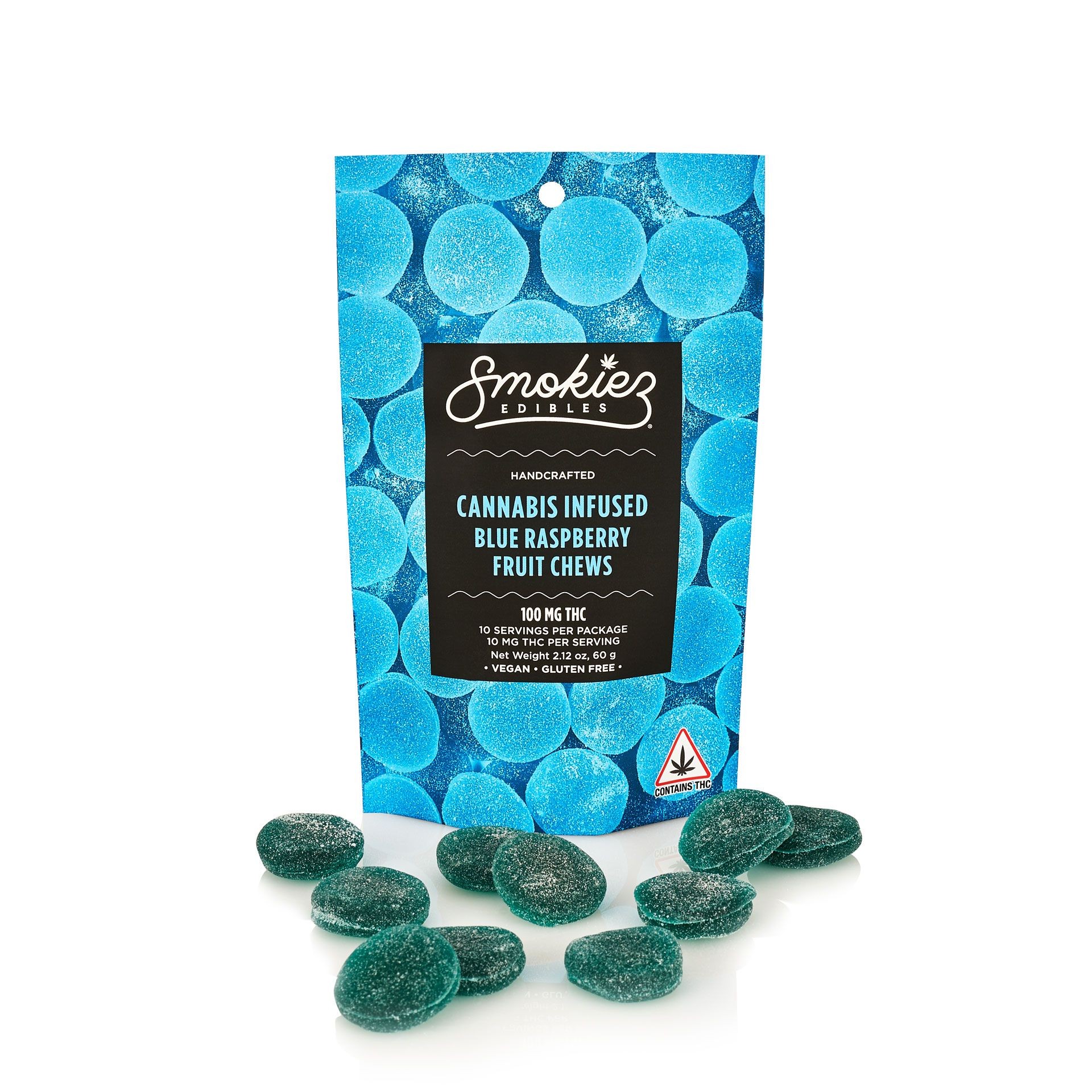 Smokiez Edibles: Blue Raspberry Fruit Chews, 100mg THC - ME | Leafly