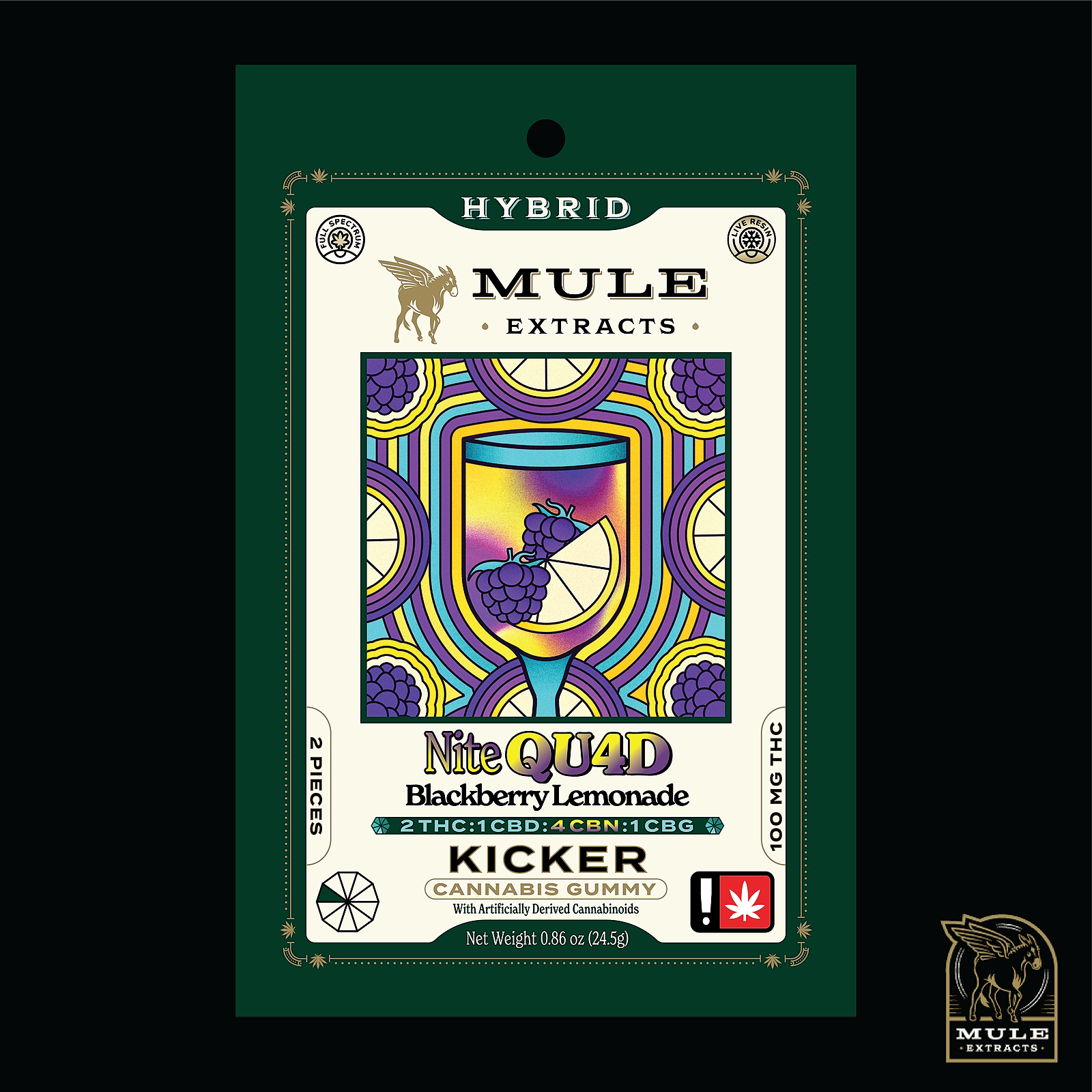 Mule Extracts 100mg 2 Piece Blackberry Lemonade Nite Quad 2 1 4 1 Mule Extracts 100mg 2 Piece Blackberry Lemonade Nite Quad 2 1 4 1