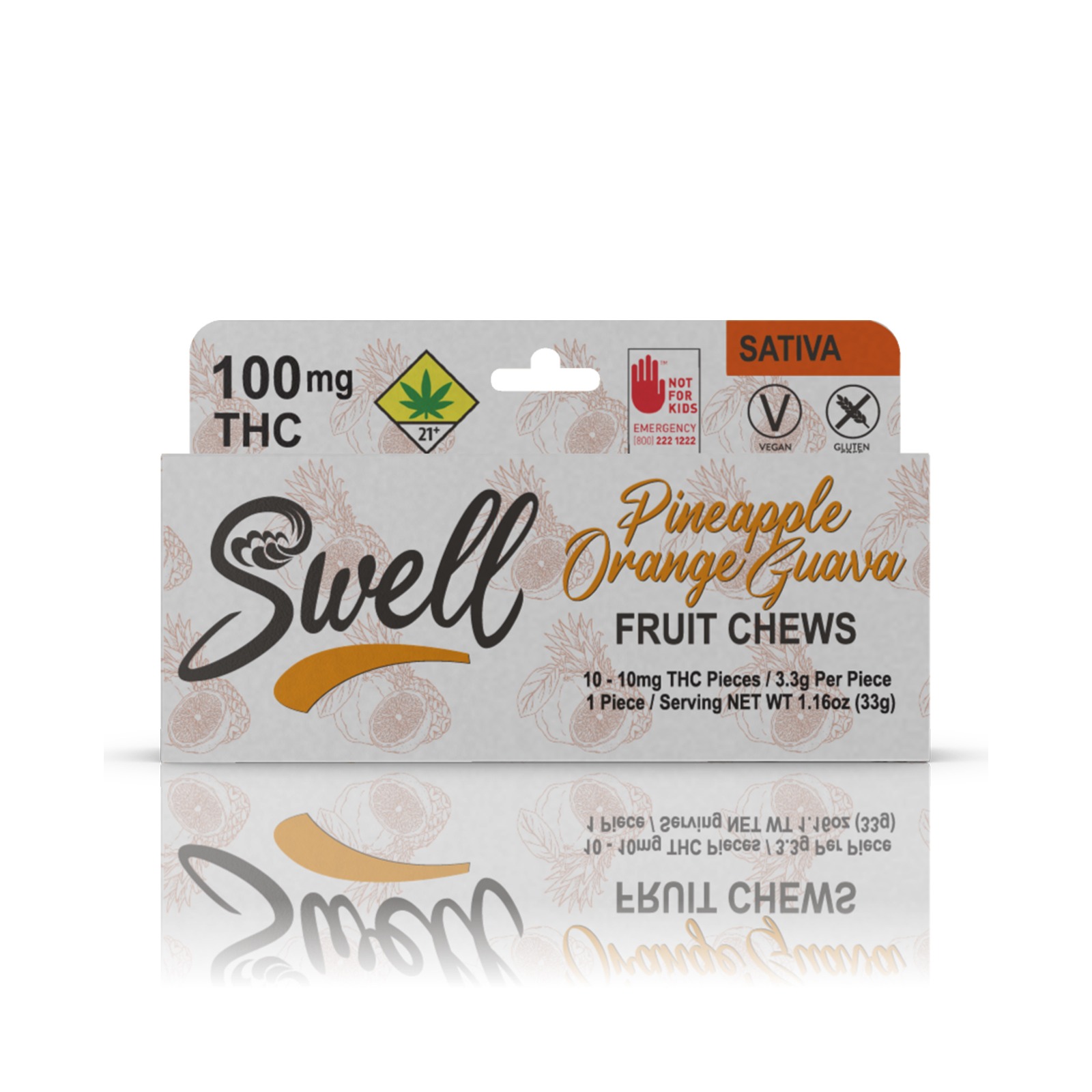 Swell Cannabis: Sativa Pineapple Orange Guava Fruit Chews 100mg 10-pack ...