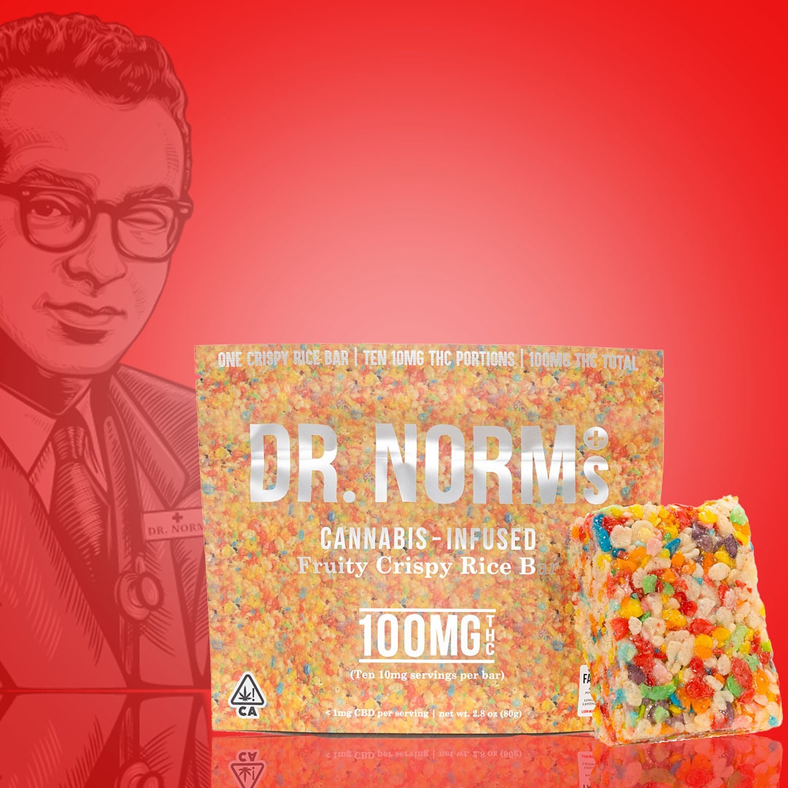 Dr. Norm's: Fruity Crispy Rice Bar 100mg | Leafly