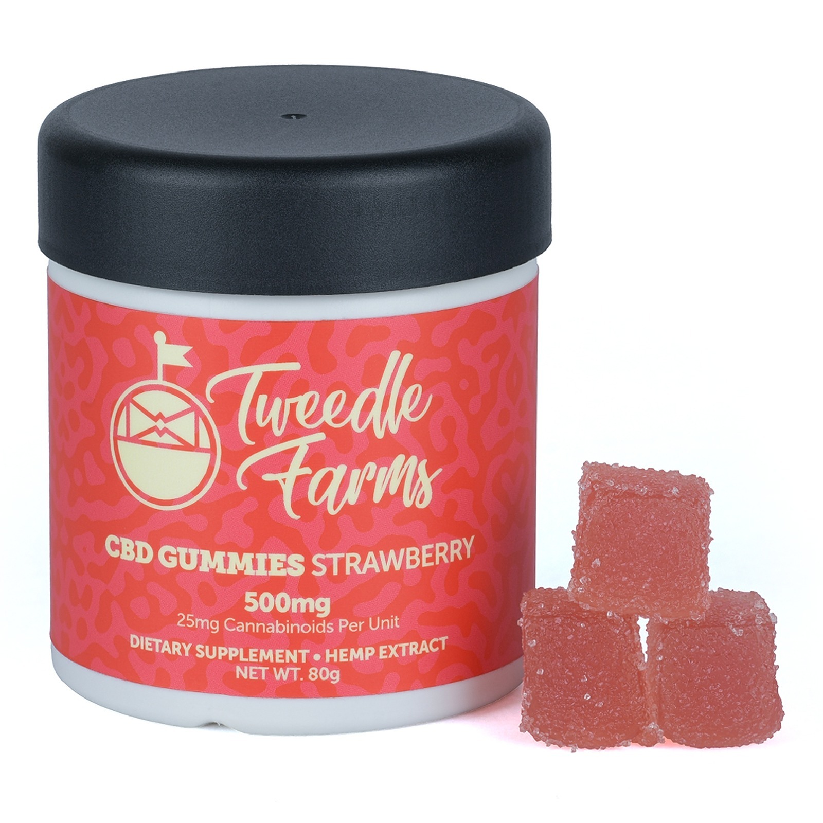 Tweedle Farms: CBD Gummies • 500mg • Strawberry | Leafly