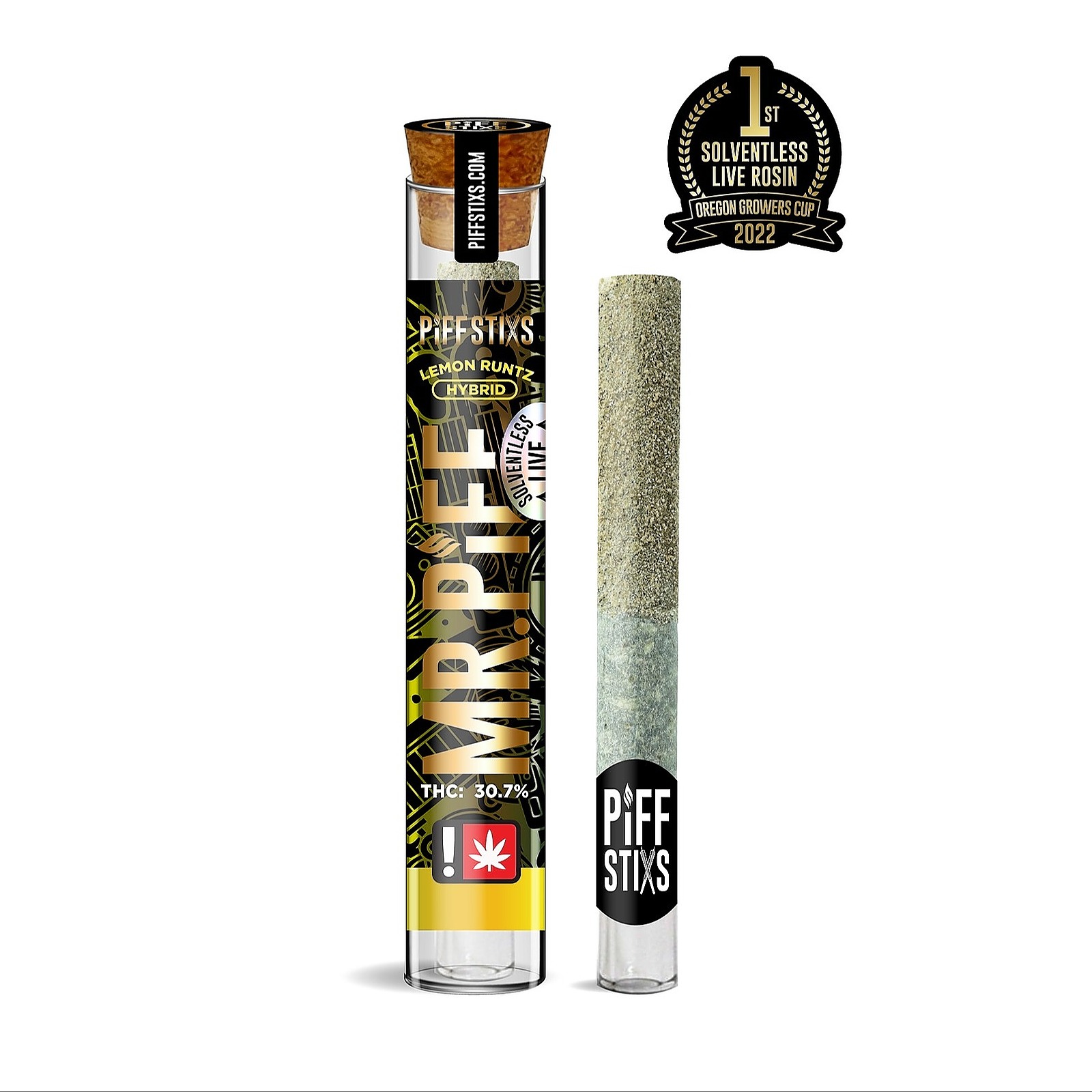 Piff Stixs: Mr. Piff Lemon Runtz 1.5G Glass Tip Pre-Roll | Leafly