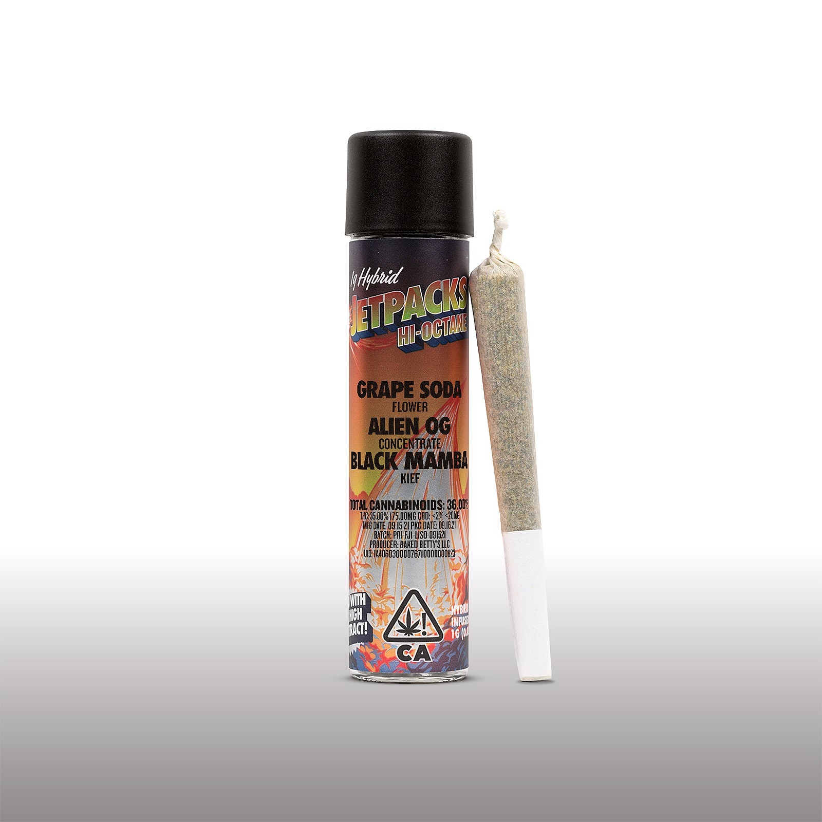 Jetpacks: Grape Soda, Alien OG, Black Mamba (1G Infused Pre-Roll) | Leafly