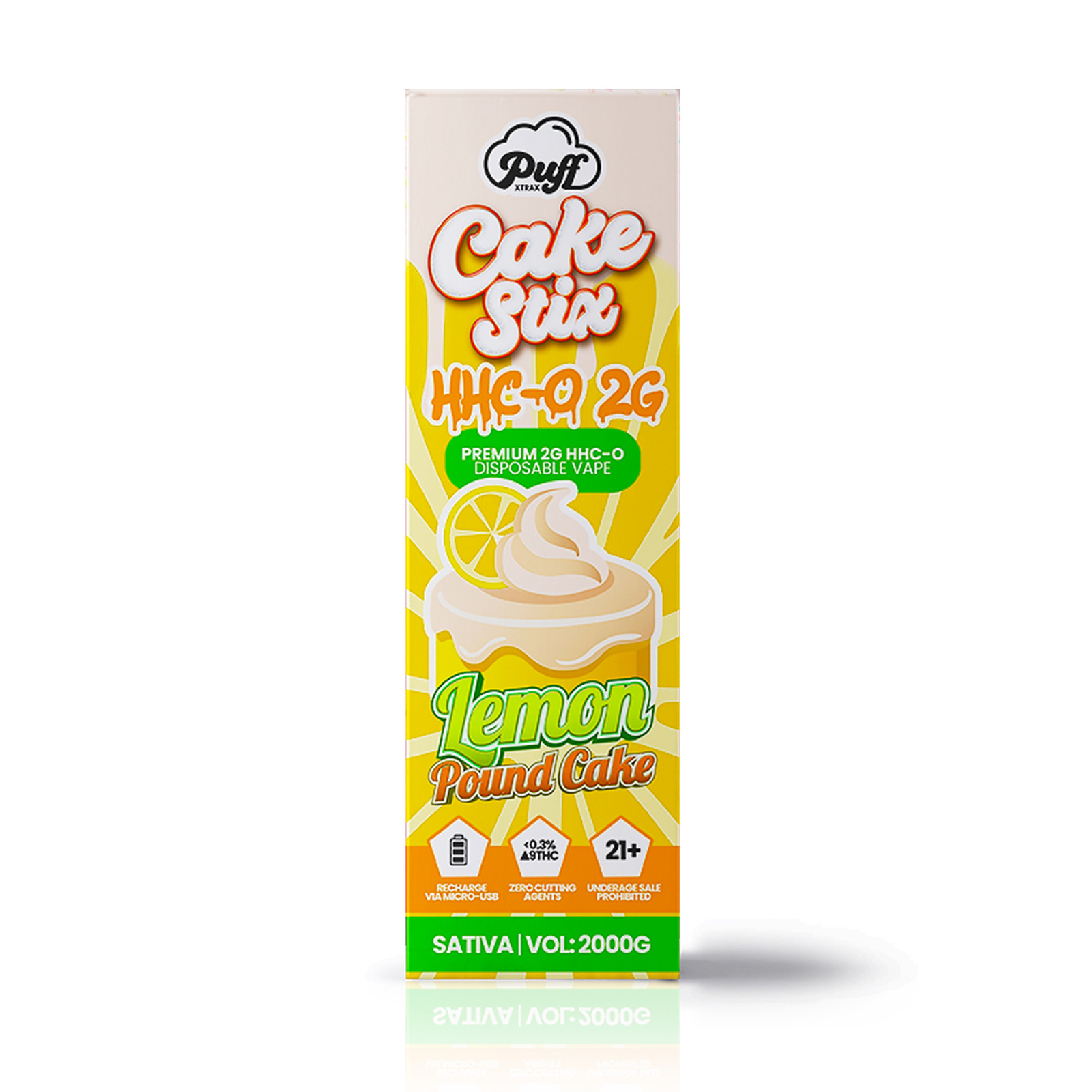 Puff Xtrax: Cake Stix HHC-O 2G Disposable Vape: Lemon Pound Cake | Puff ...