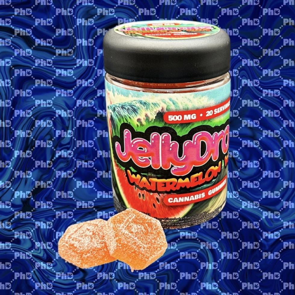 Pharmicated: Jelly Dropz Gummies - 500mg - Watermelon Wave | Leafly