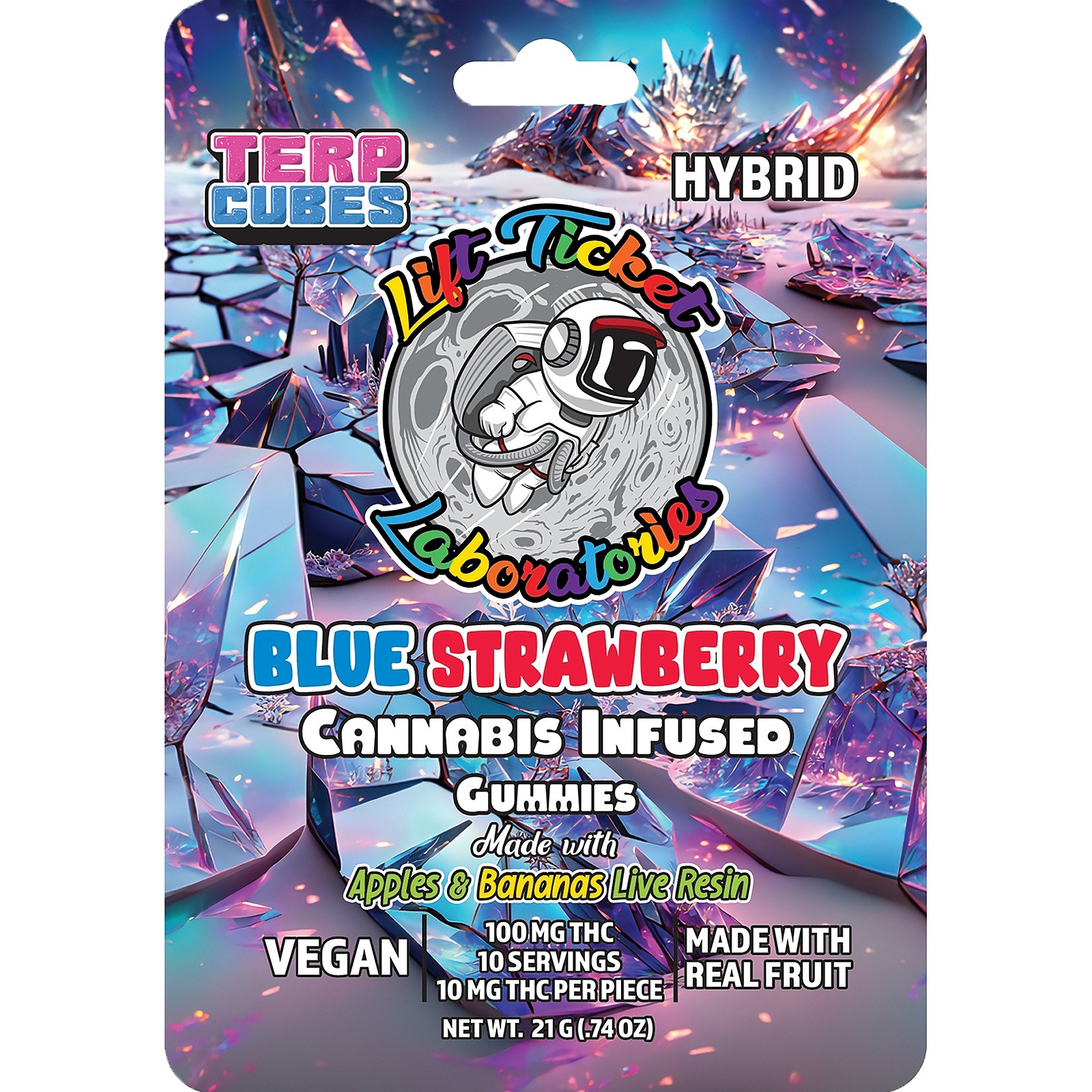 Lift Tickets: Blue Strawberry - Terp Cubes 10mg - Hybrid | Leafly