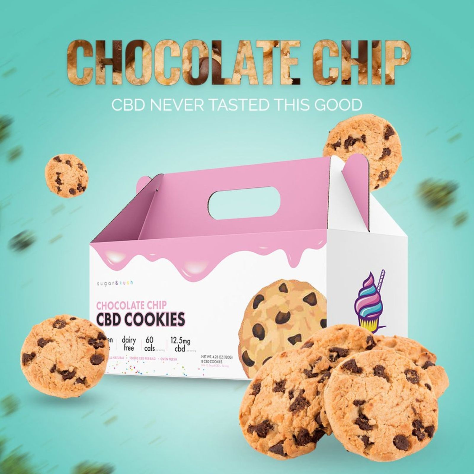 Sugar and Kush CBD Products: Chocolate Chip CBD Cookies (200mg) | Leafly