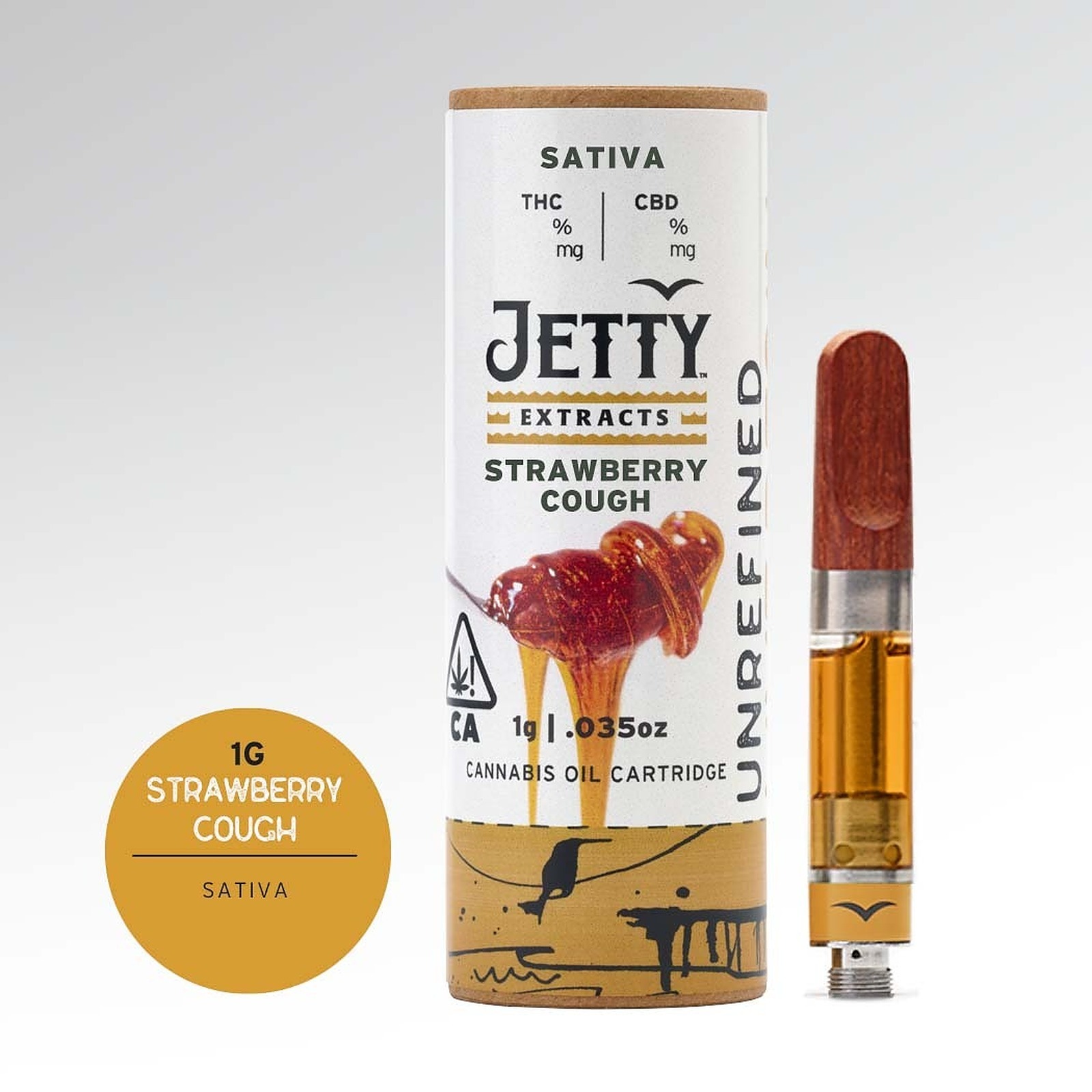 Jetty Extracts: Strawberry Cough UNREFINED Live Resin Cartridge 1g | Leafly