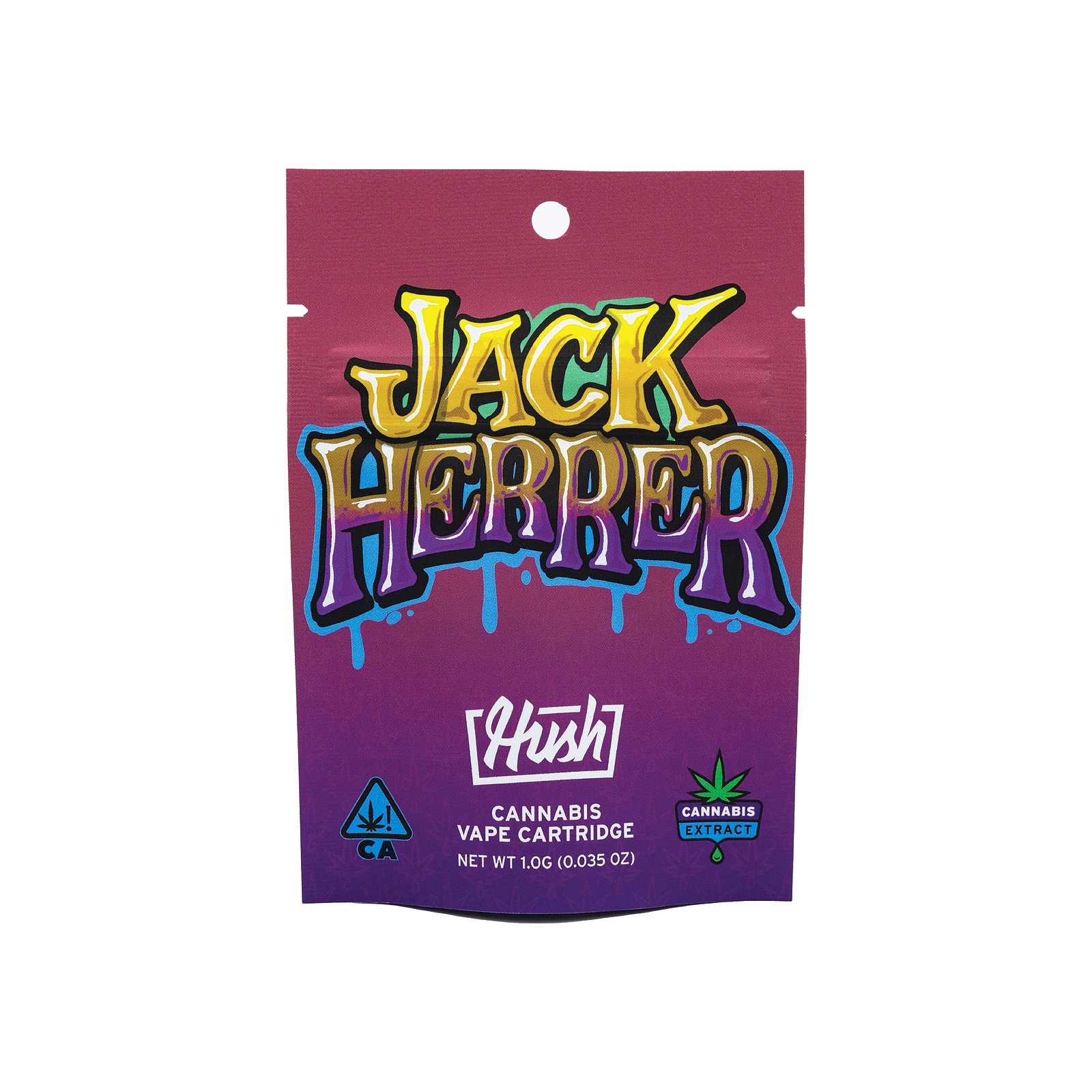 HUSH: Jack Herer Flavored Distillate Vape Cartridge 1g | Leafly