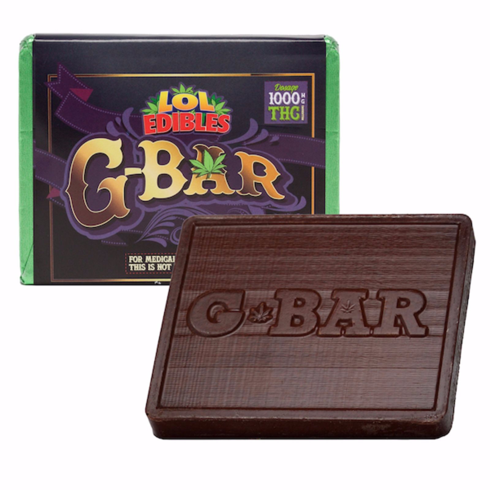 LOL Edibles: Chocolate Bar - G-bar 1000mg | Leafly