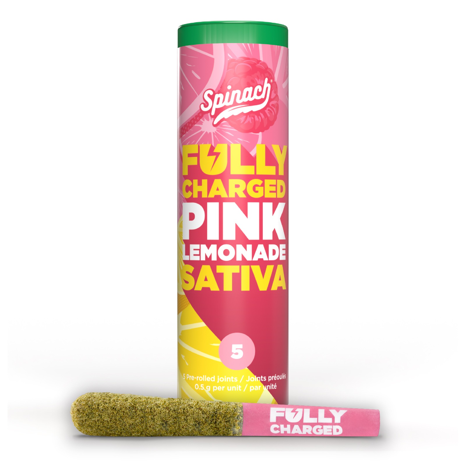 Spinach: Fully Charged Pink Lemonade Pre Roll | Leafly
