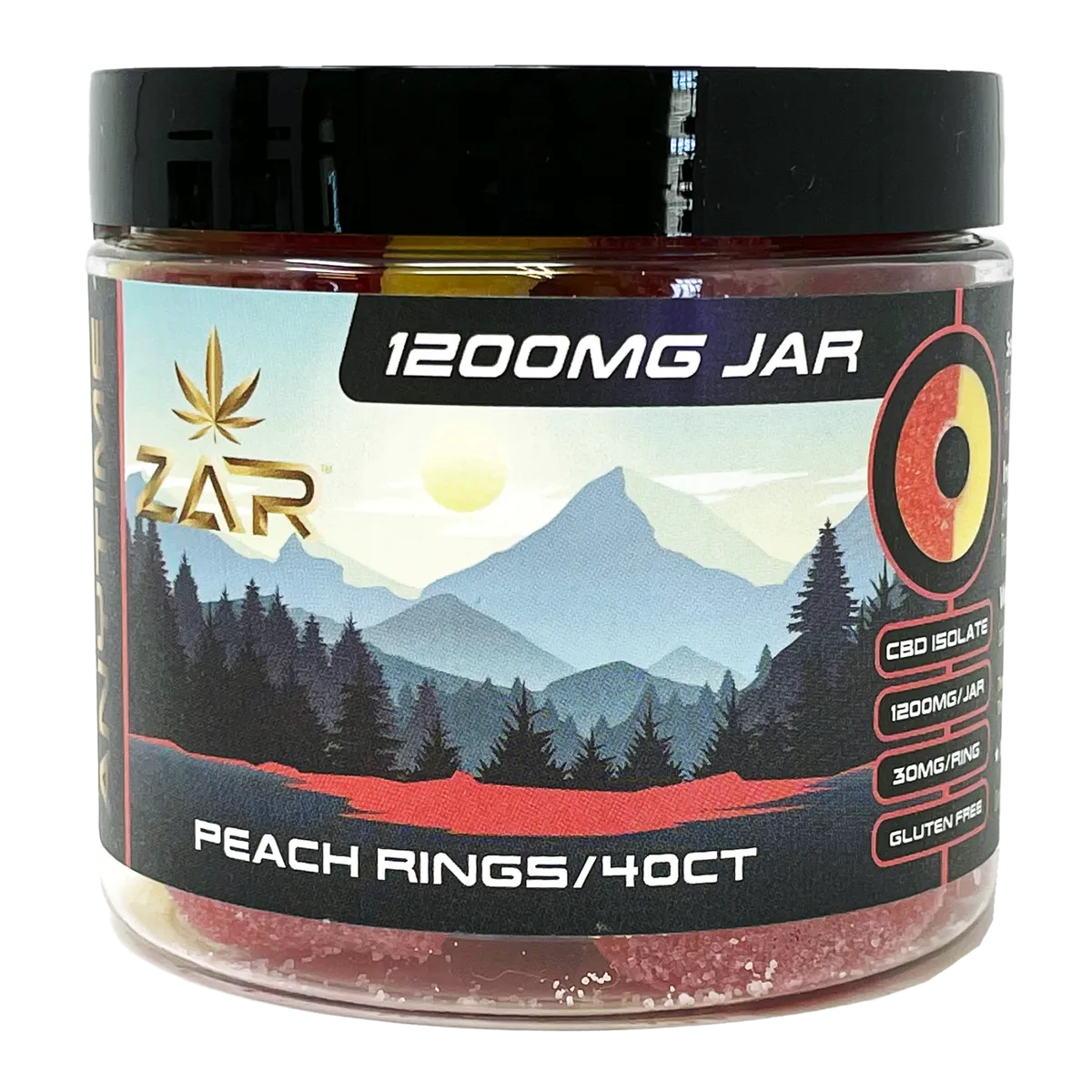 ZAR- Veterans Receive 22% Off!- 10% OFF With Code: LEAFLY: ZAR 1200mg Isolate Peach Rings | Leafly