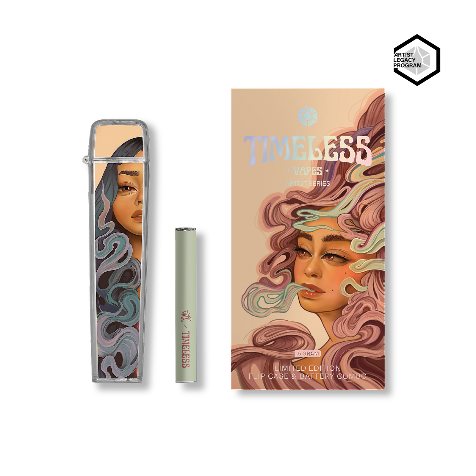 Timeless Vapes: Tatiana Suarez Flip Case & Battery Combo 500mg | Leafly